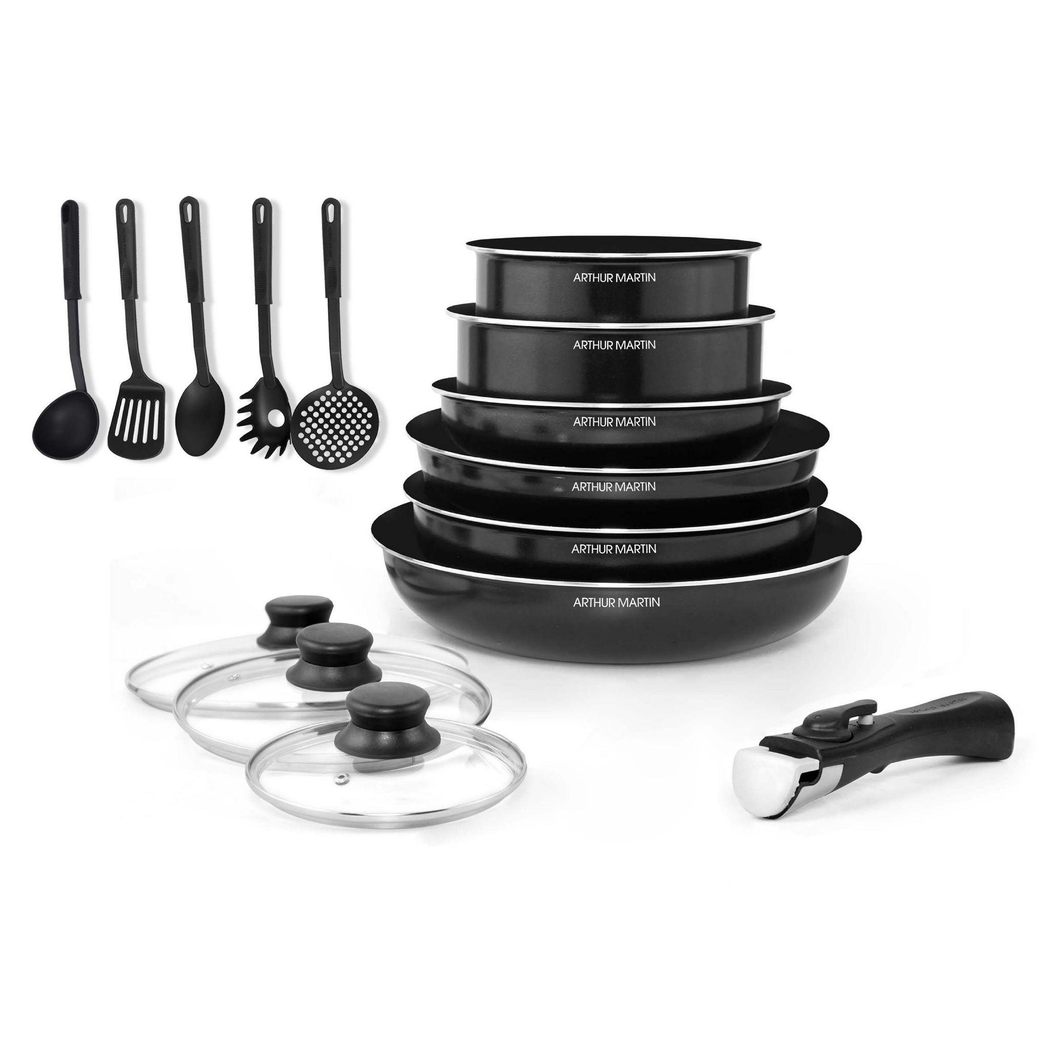 ARTHUR MARTIN Set amovible 15 pièces en aluminium - Tous feux dont ...