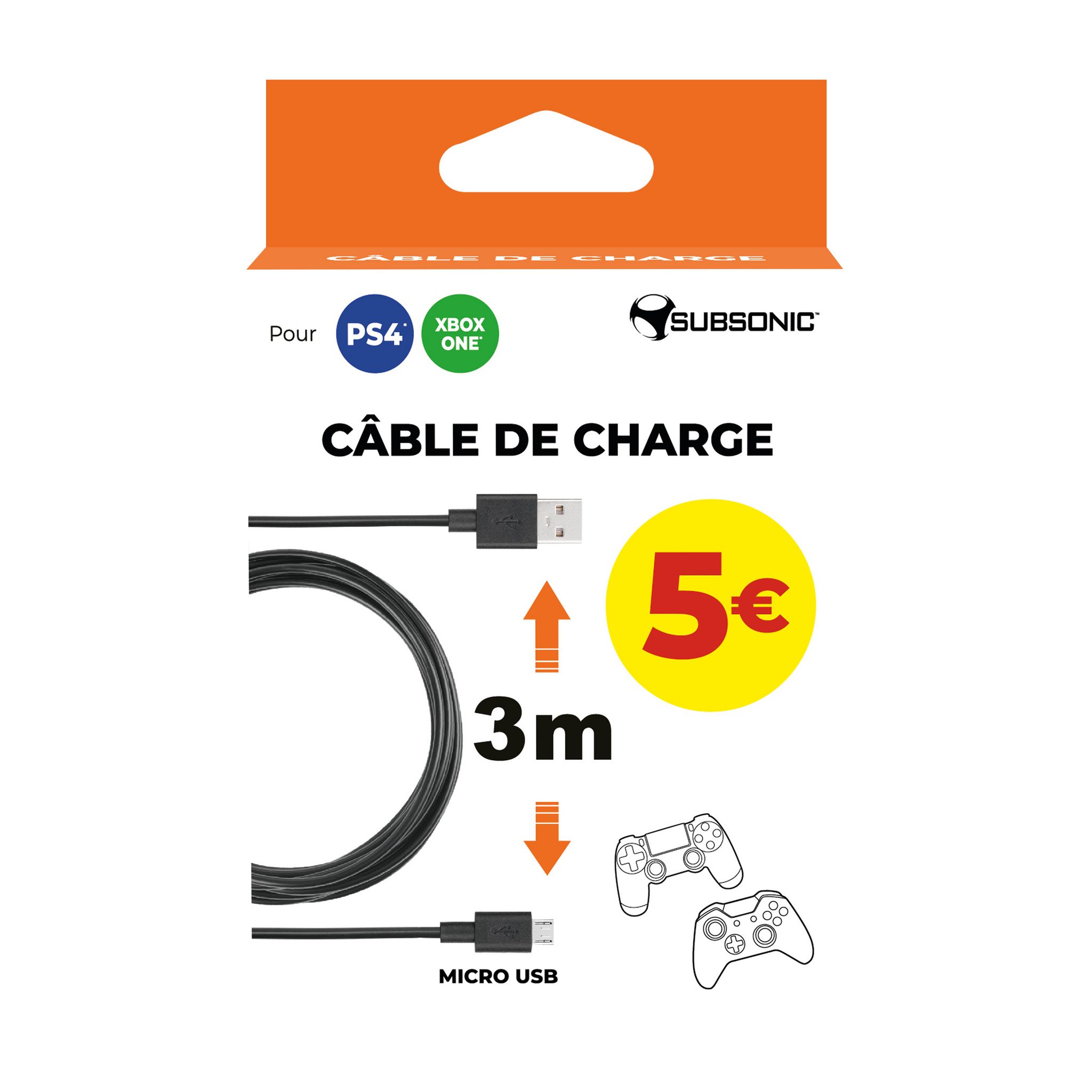 Câble de Charge Manette PS4 - Xbox One pas cher - Auchan.fr