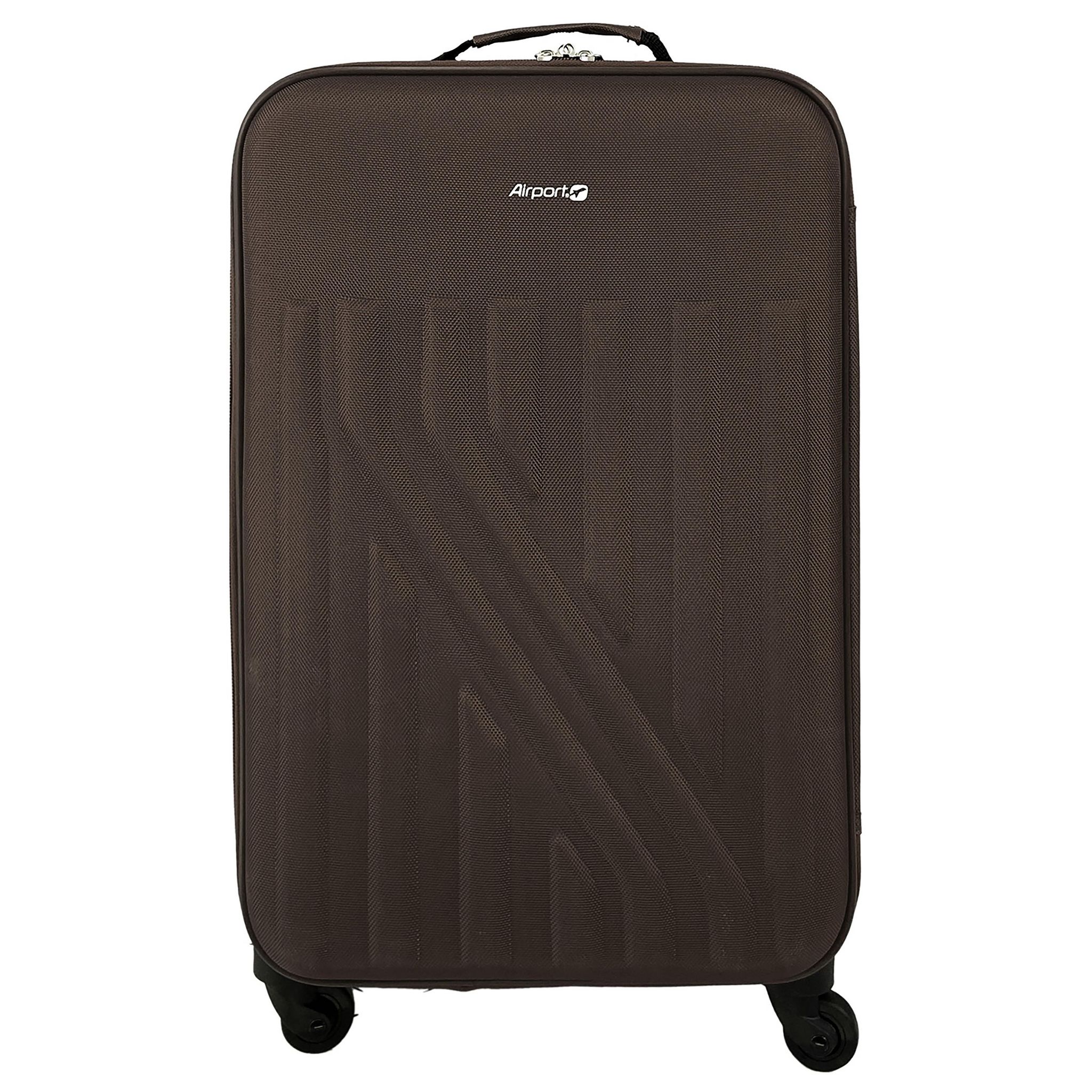 AIRPORT Valise souple polyester marron 4 roues 55x33x21cm Rail pas cher ...