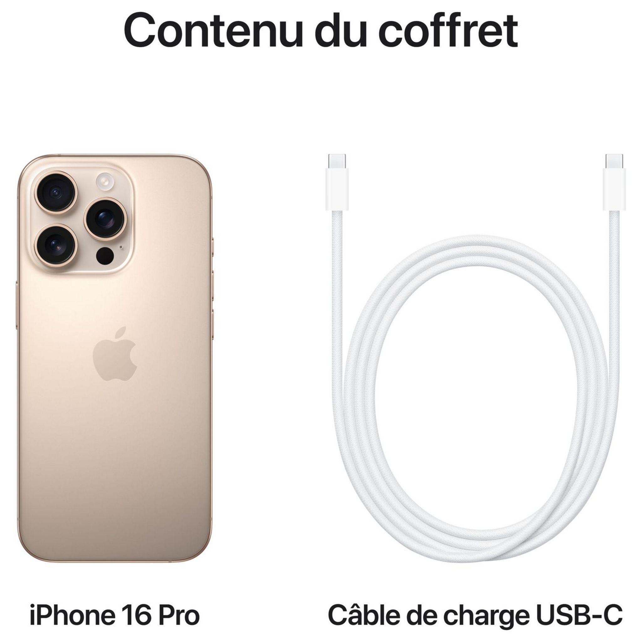 APPLE iPhone 16 Pro Max 256Go -Titane Sable pas cher - Auchan.fr