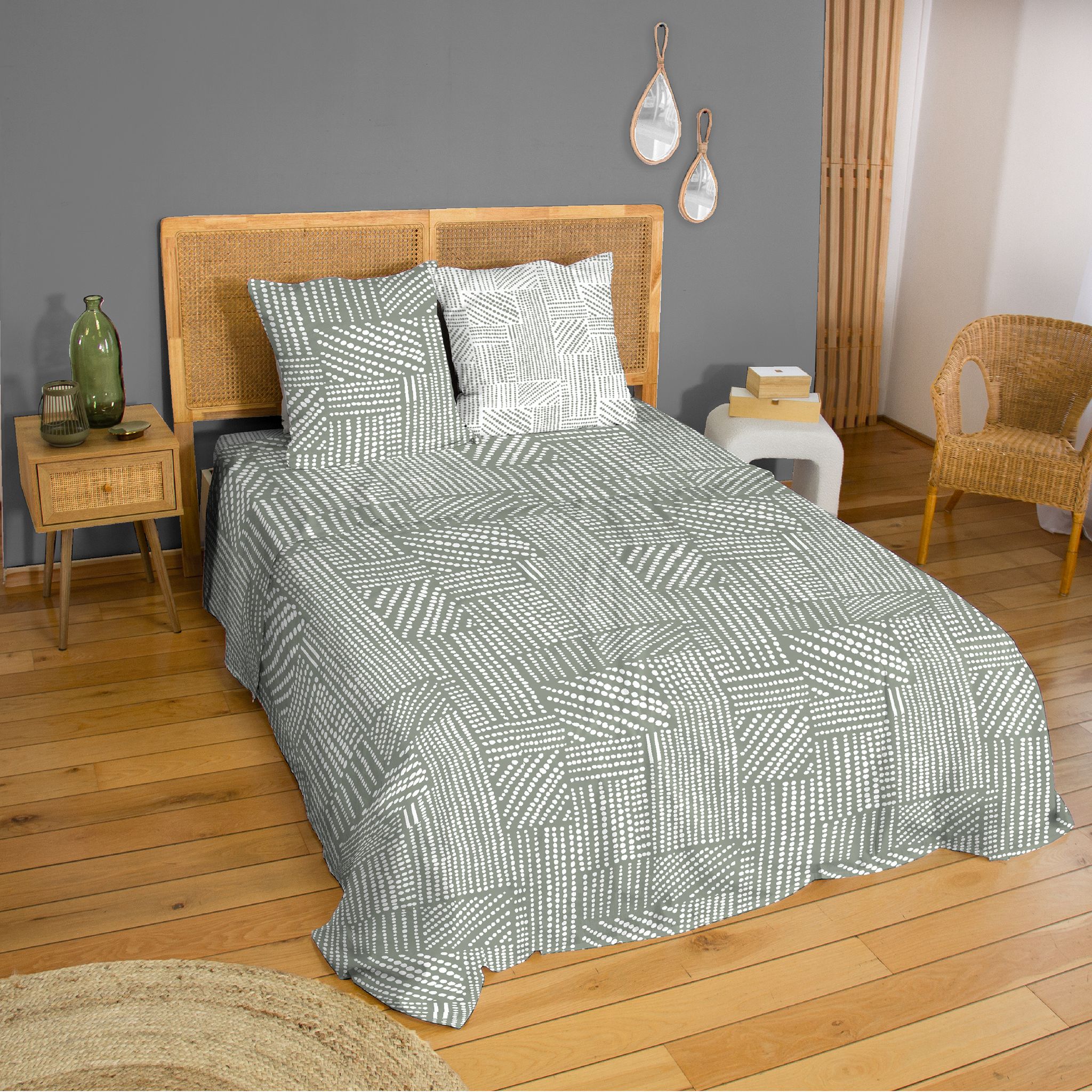 Drap plat en coton 57 fils JOYEUX pas cher - Auchan.fr