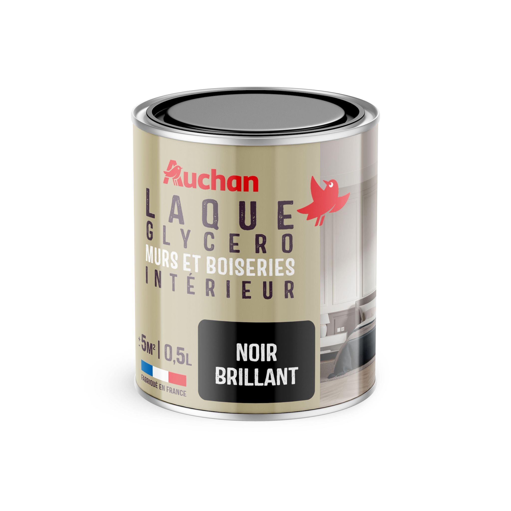 AUCHAN Laque glycero shiny noir 0.5l pas cher - Auchan.fr