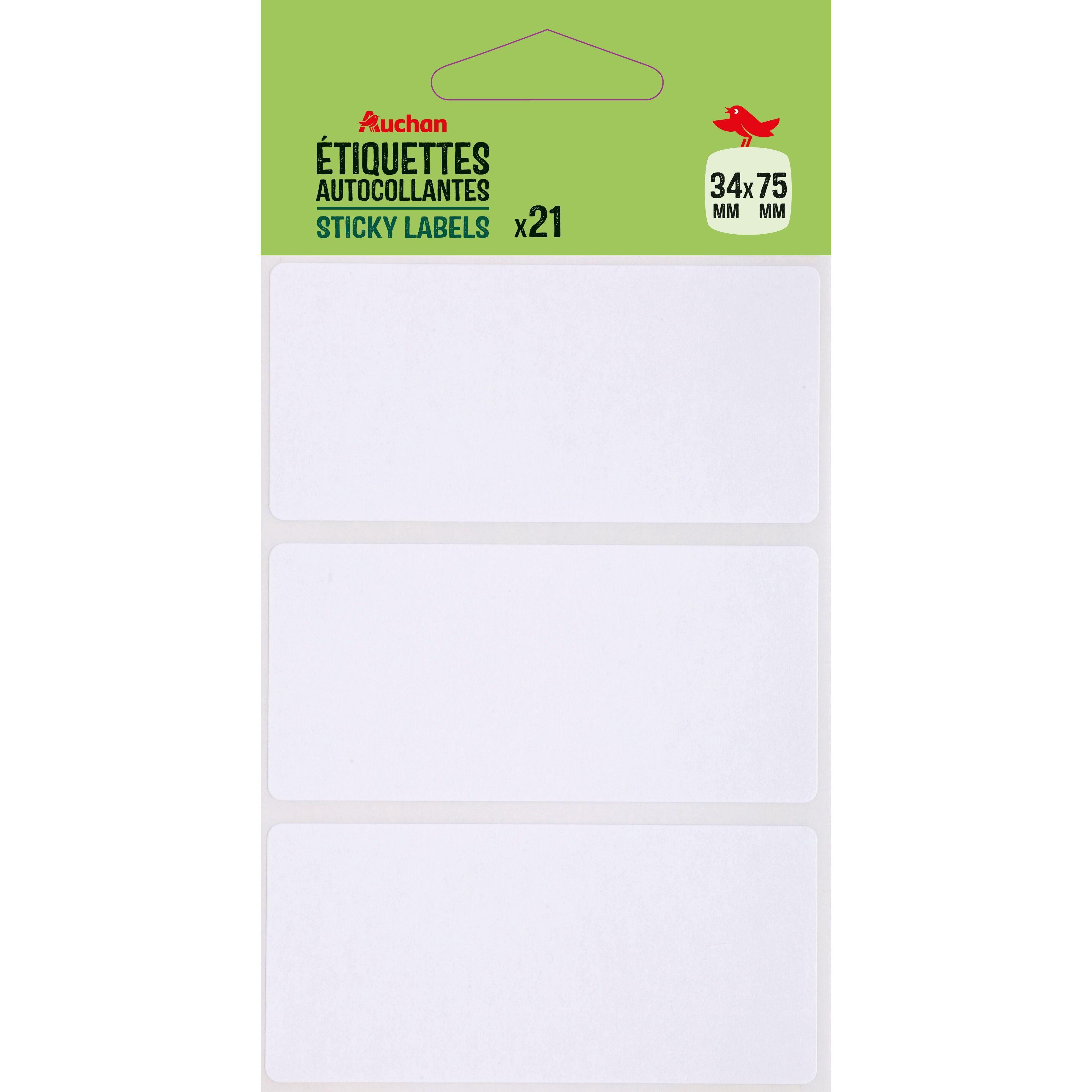 APLI Etiquettes autocollantes x21 blanches Auchan pas cher - Auchan.fr