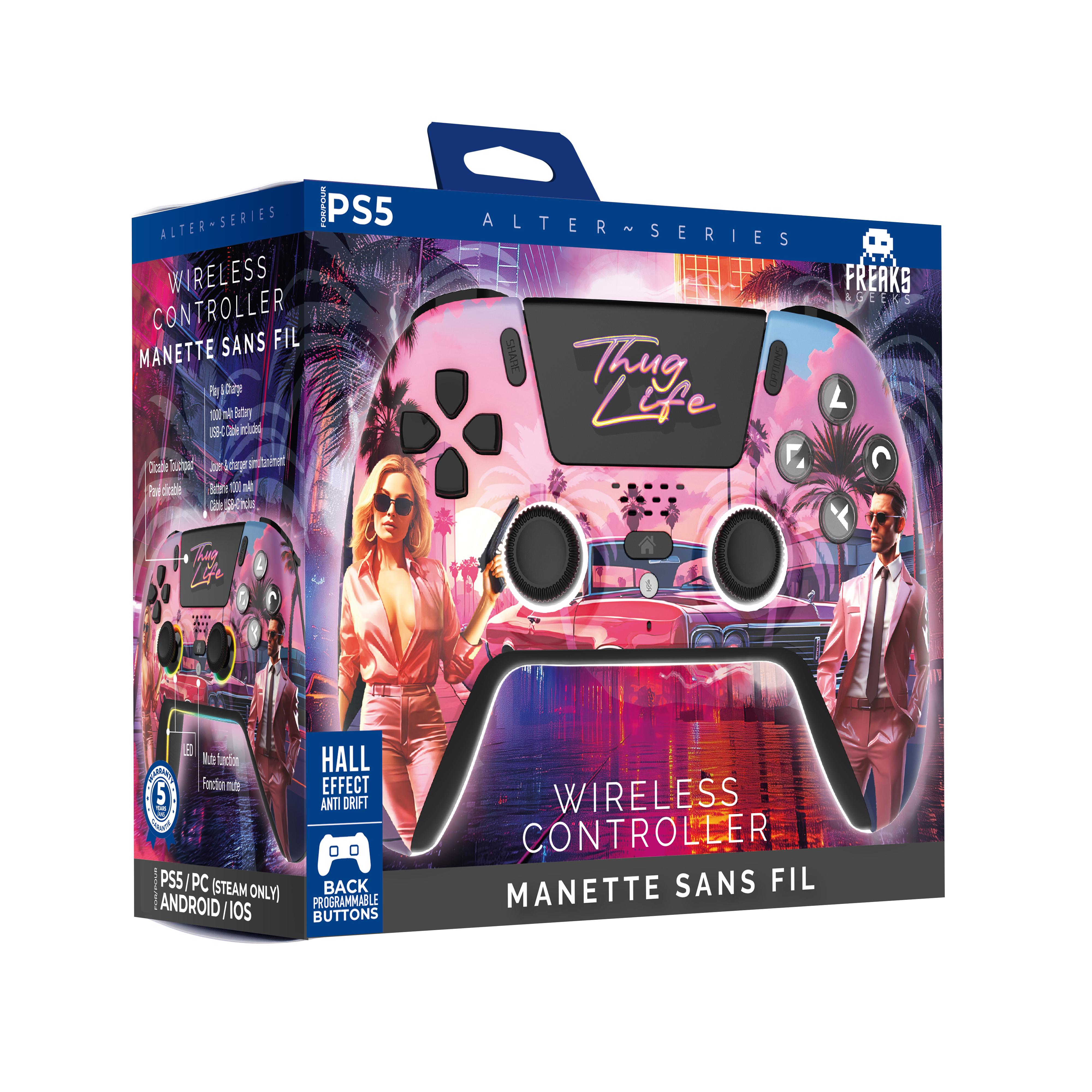 FREAKS & GEEKS Manette Bluetooth LED Thug Life PS5 pas cher - Auchan.fr