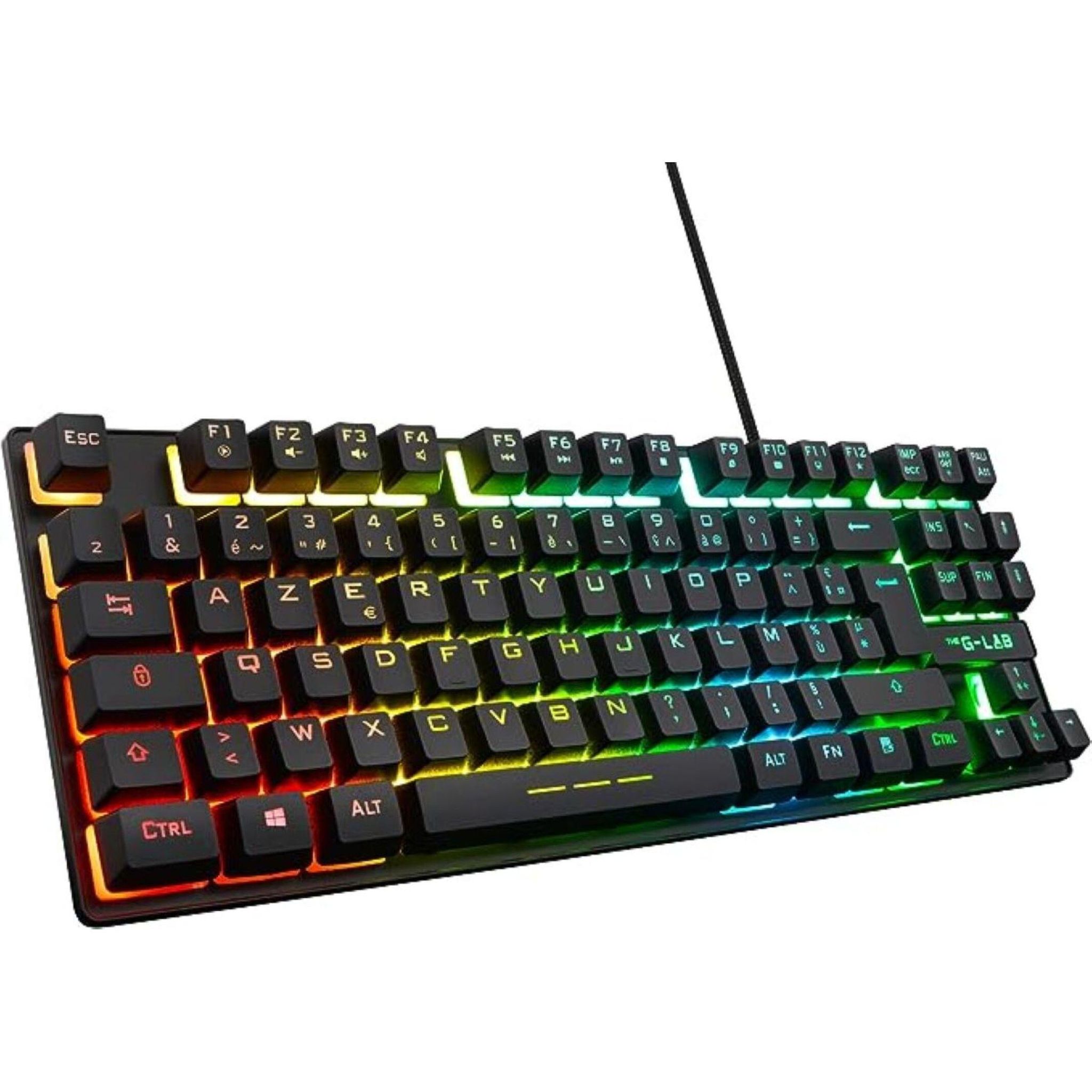 Clavier Gaming filaire Azerty The G-Lab Keyz Caesium TKL pour PC/PS4 ...