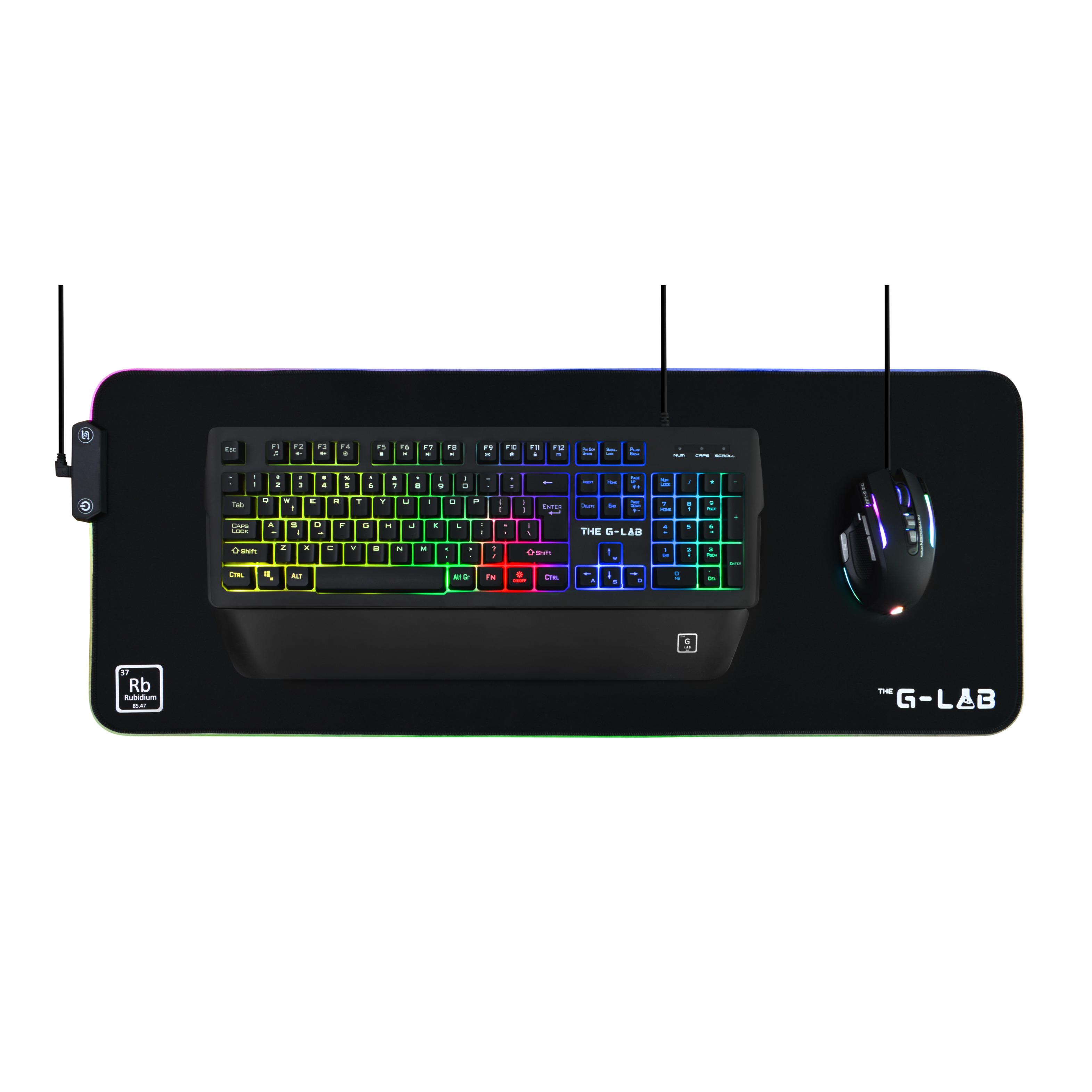 Tapis de souris The G-Lab Gaming RVB XXL Pad Rubidium Noir pas cher ...