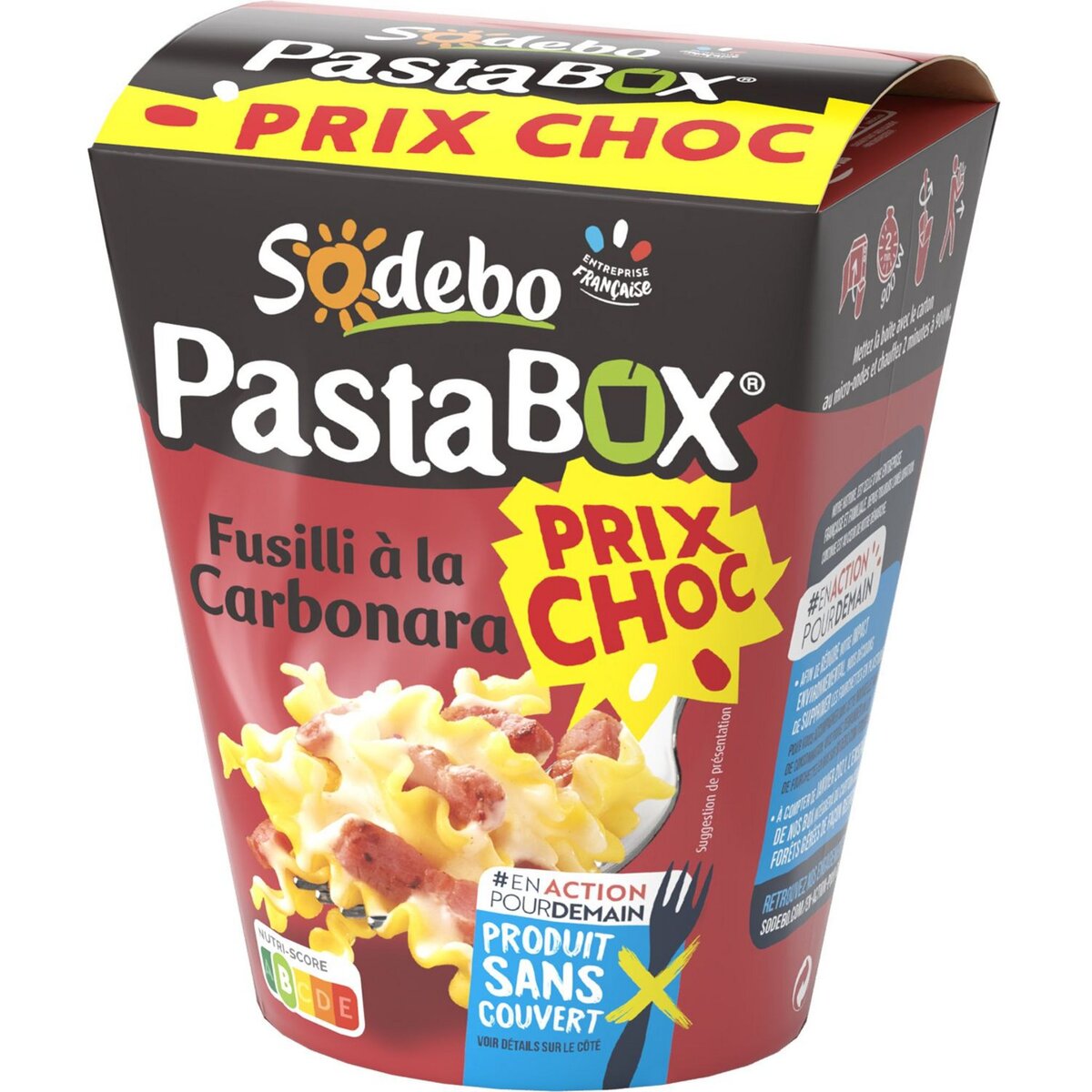 SODEBO Pasta Box Fusilli à la Carbonara 300g pas cher - Auchan.fr