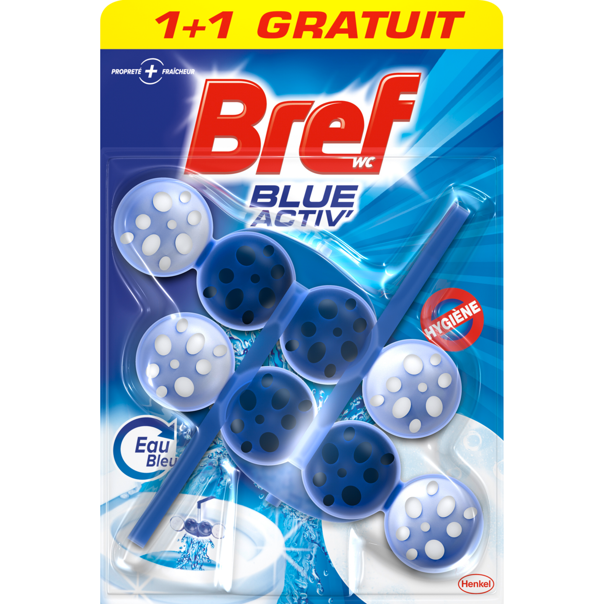 BREF WC Blue Activ' Tablettes WC duopack x1 + 1 offert pas cher - Auchan.fr
