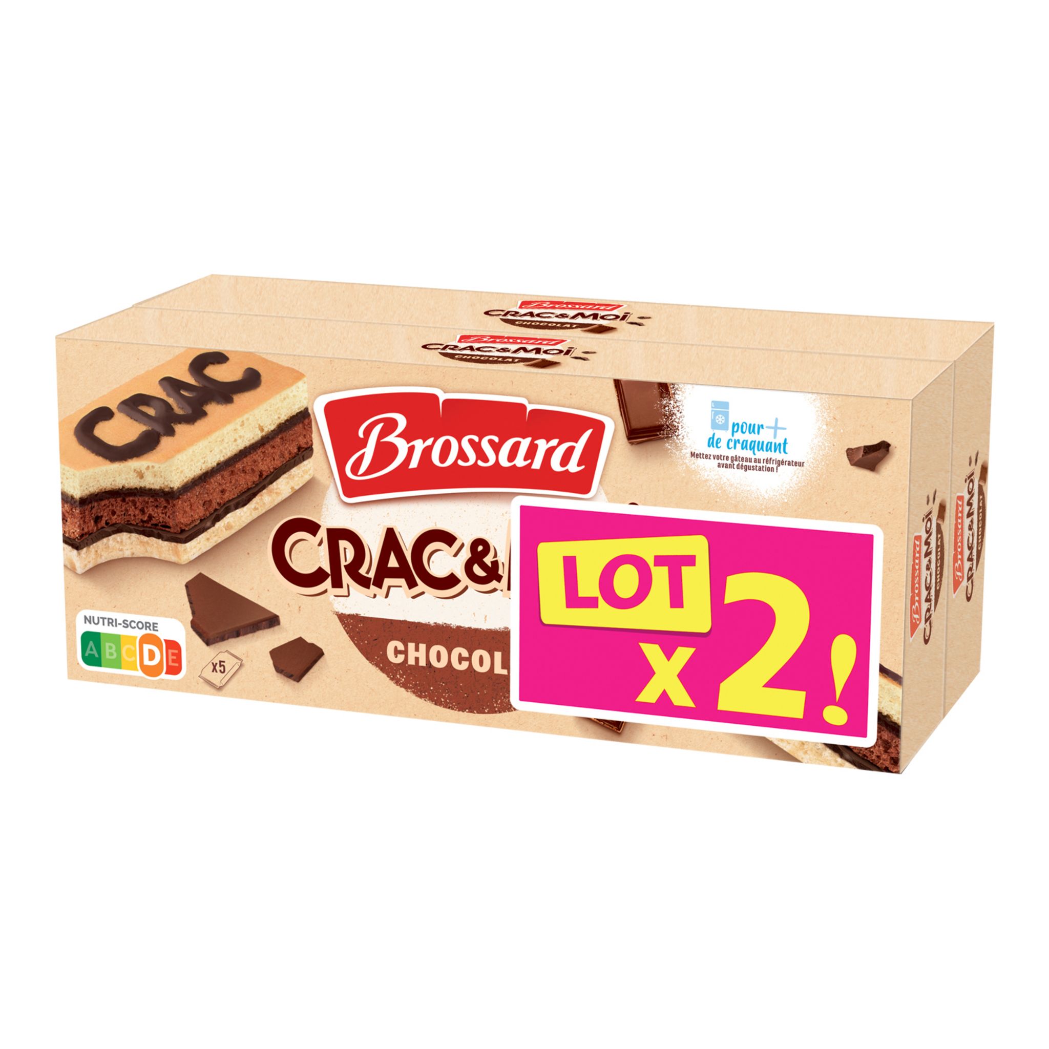 BROSSARD Crac&Moi Gâteau moelleux fourré au chocolat sachet individuel ...