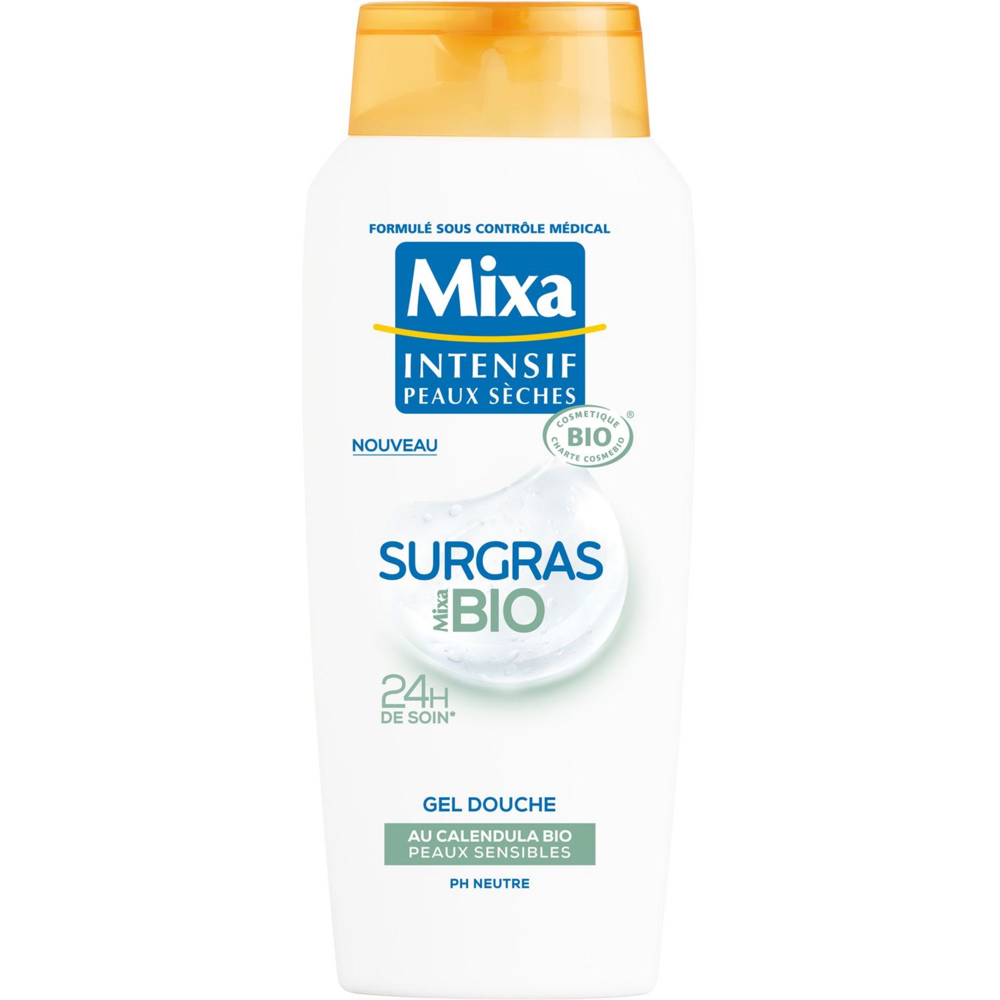 MIXA Gel douche bio surgras au calendula pour peaux sensibles 250ml pas ...