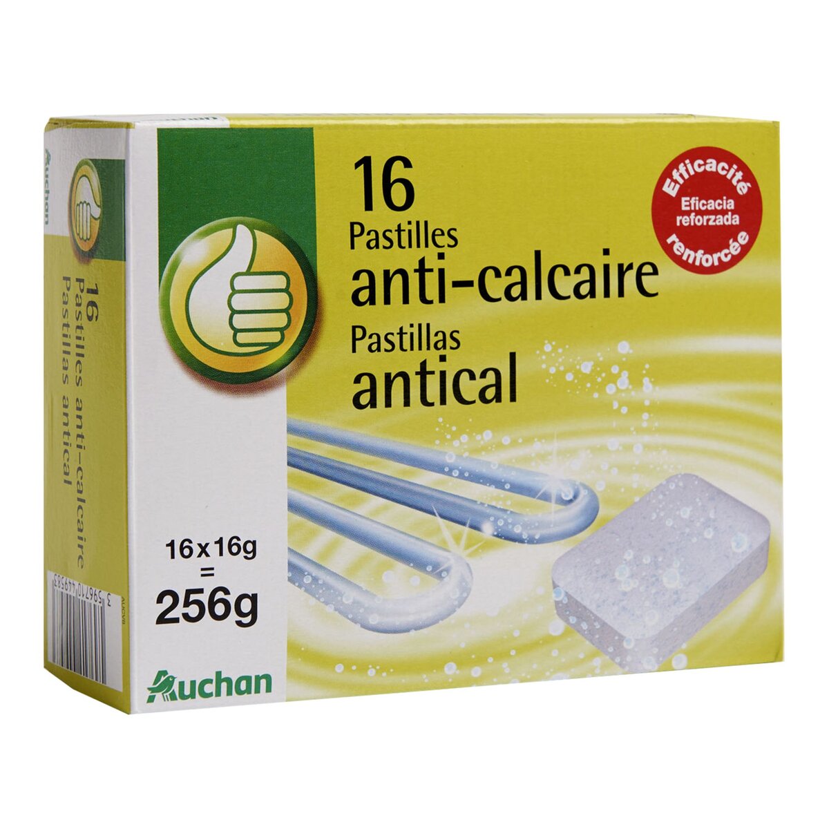 POUCE Pastilles anti-calcaire 16 pastilles de16g 256g pas cher - Auchan.fr