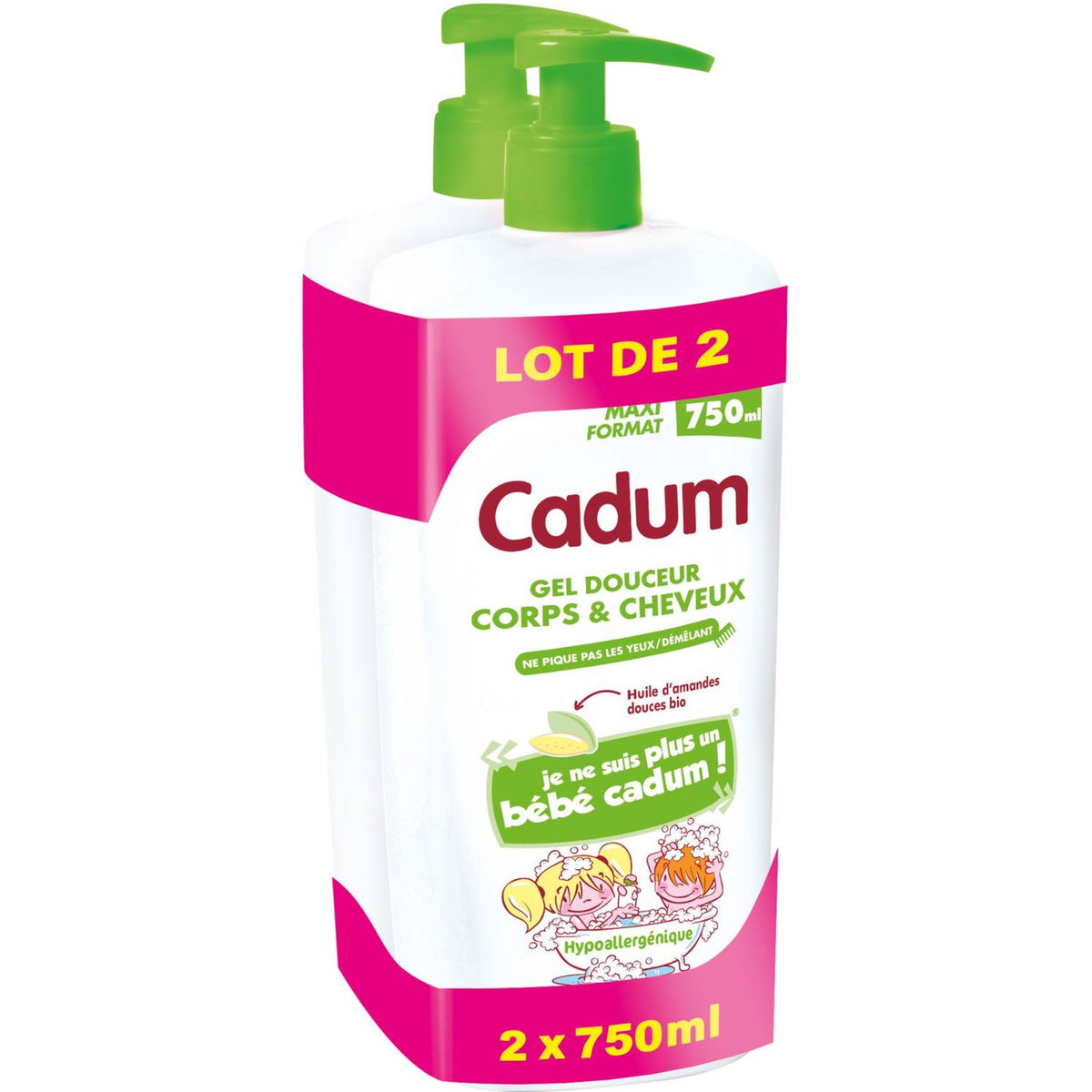 CADUM Cadum shampooing douche amande douce 2x750ml pas cher - Auchan.fr