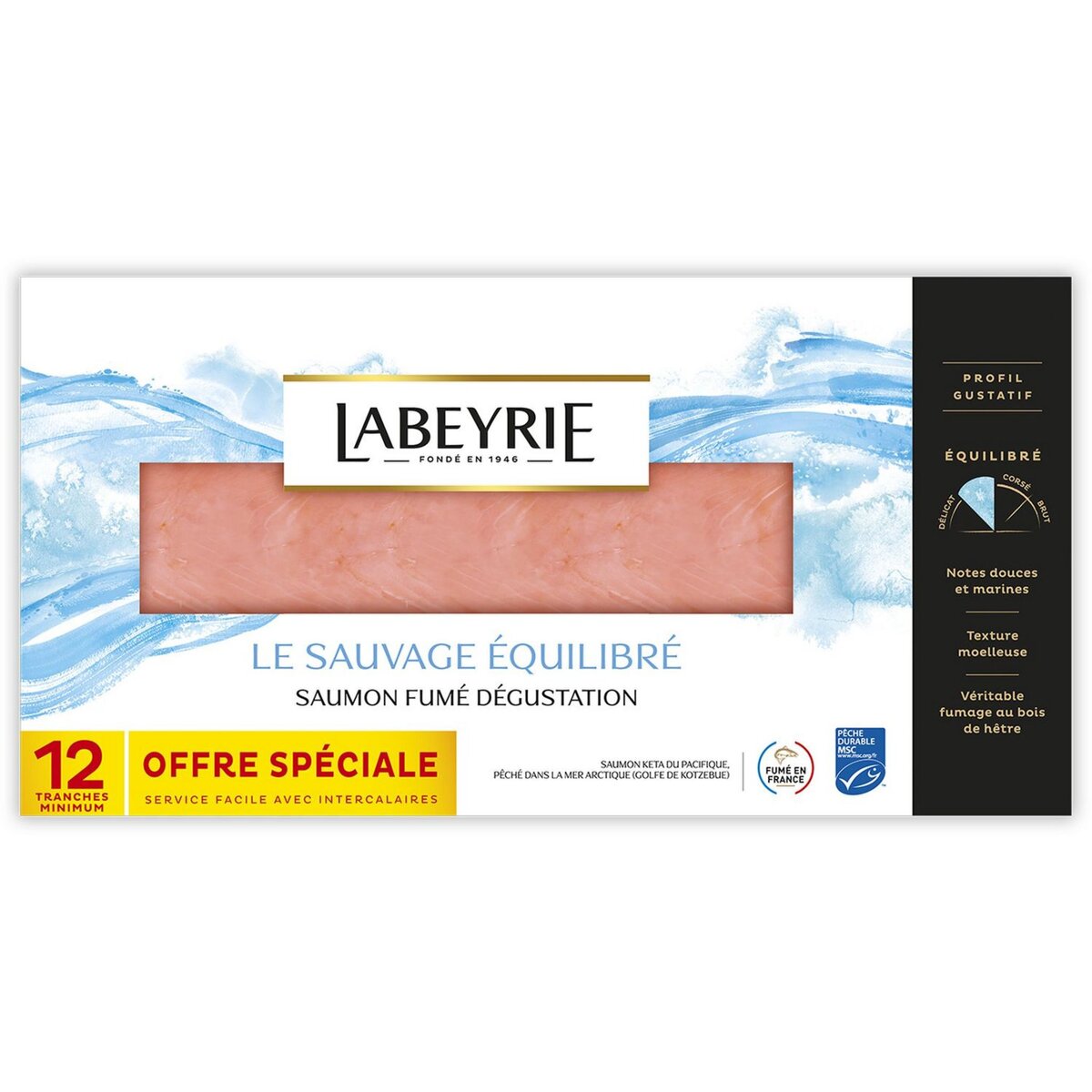 LABEYRIE Labeyrie Saumon sauvage fumé au bois de hêtre x12 375g 12 ...