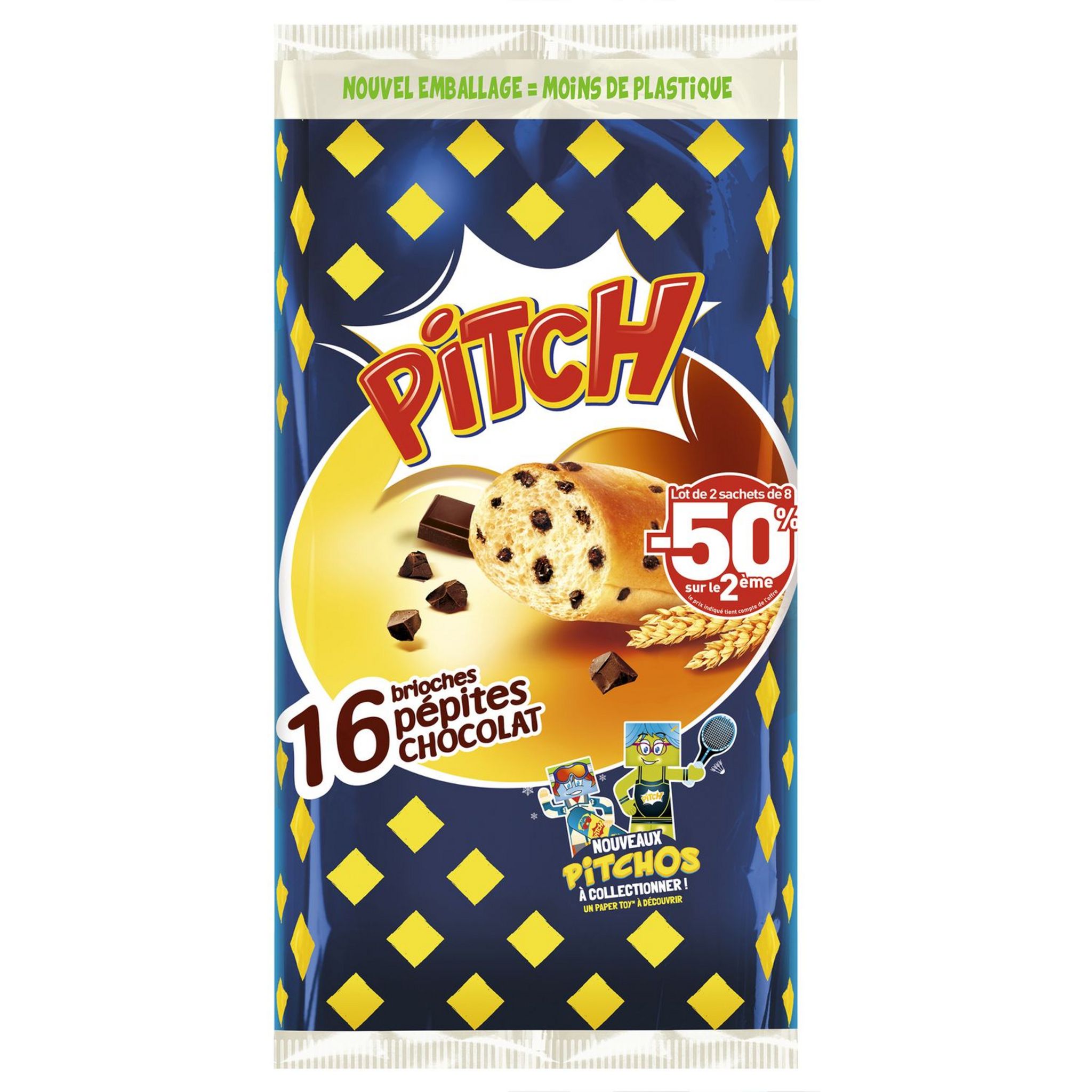 PITCH Pitch Brioches aux pépites de chocolat x16 -600g 16 brioches 600g ...