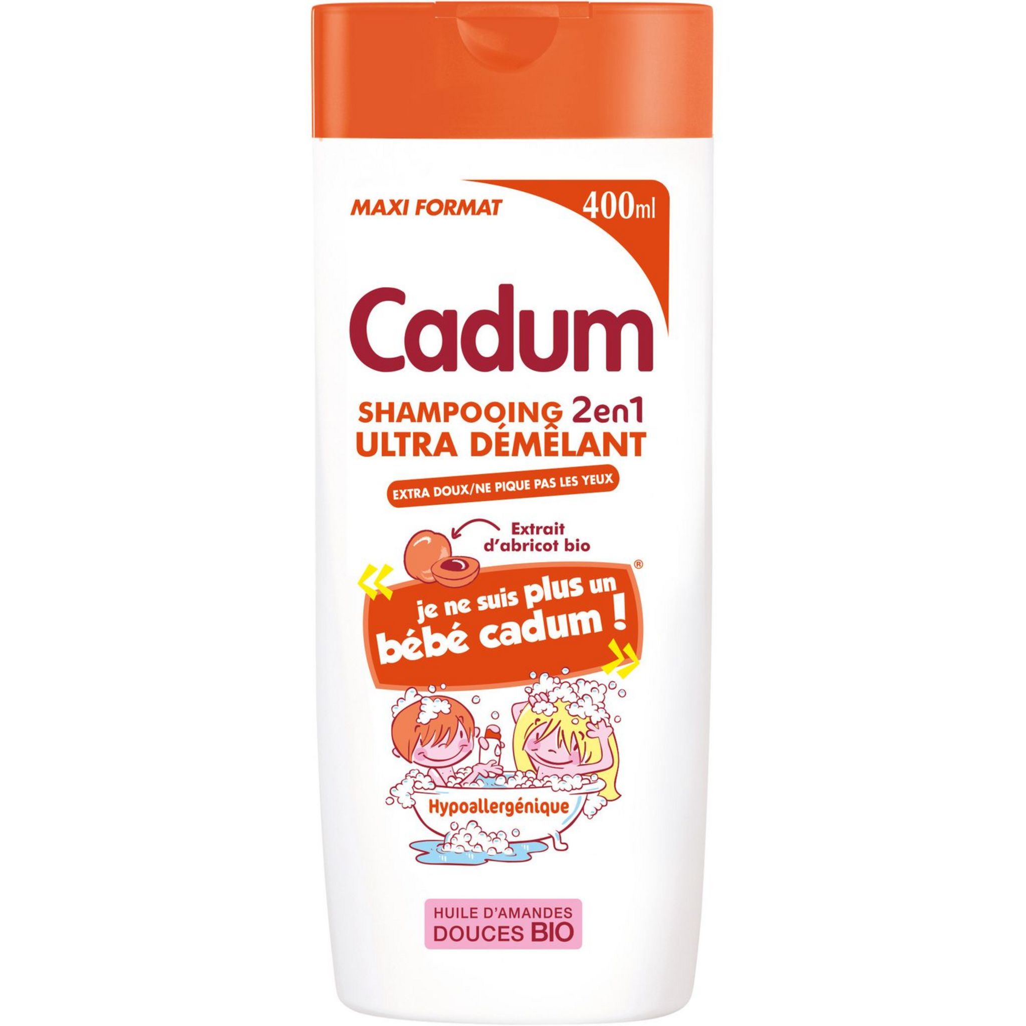 CADUM Shampooing enfant ultra démêlant abricot bio 400ml pas cher ...