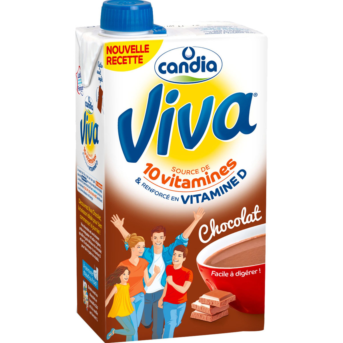 CANDIA Candia Viva boisson au chocolat vitaminée brique 1l pas cher ...