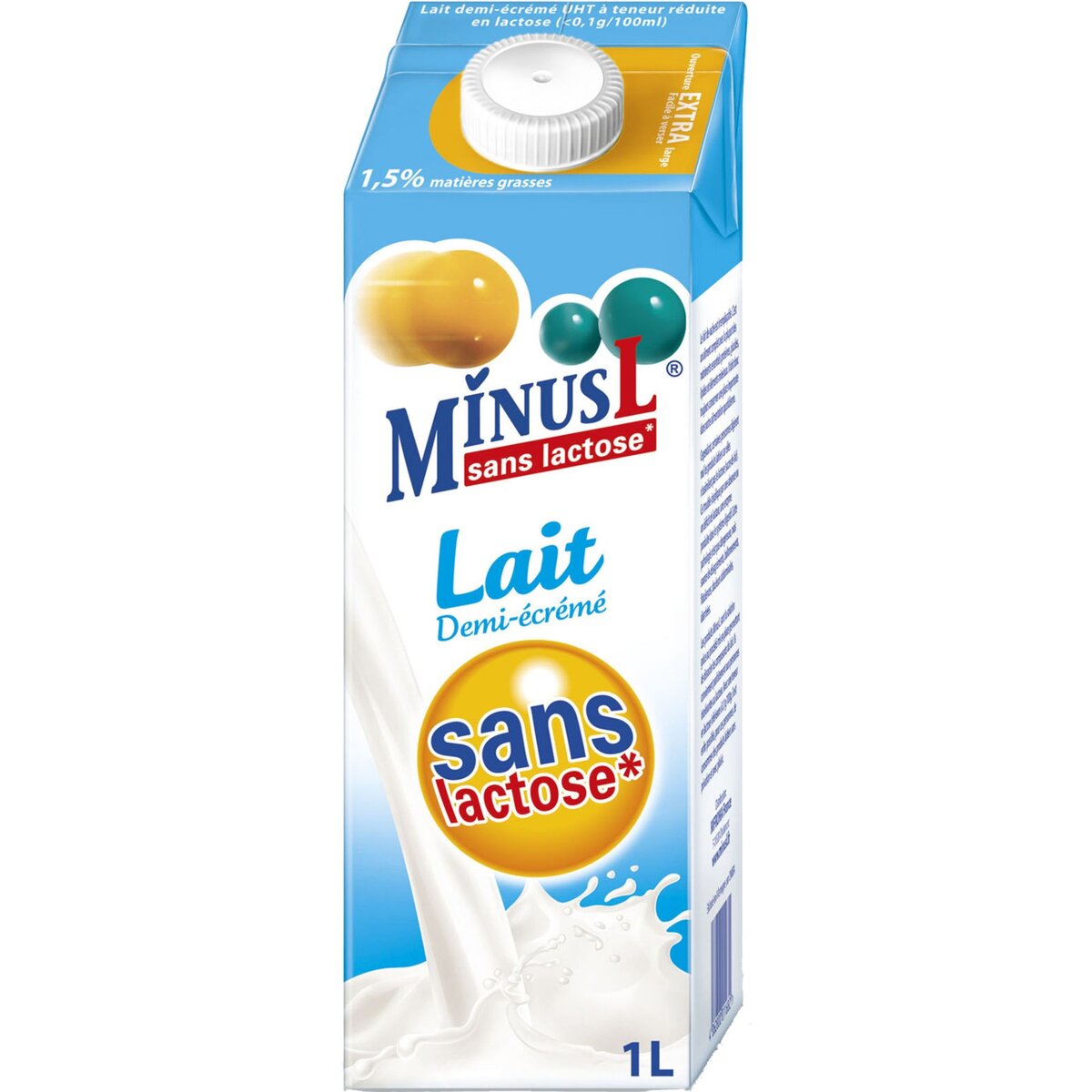 Minus lait demi écrémé sans lactose 1l pas cher - Auchan.fr