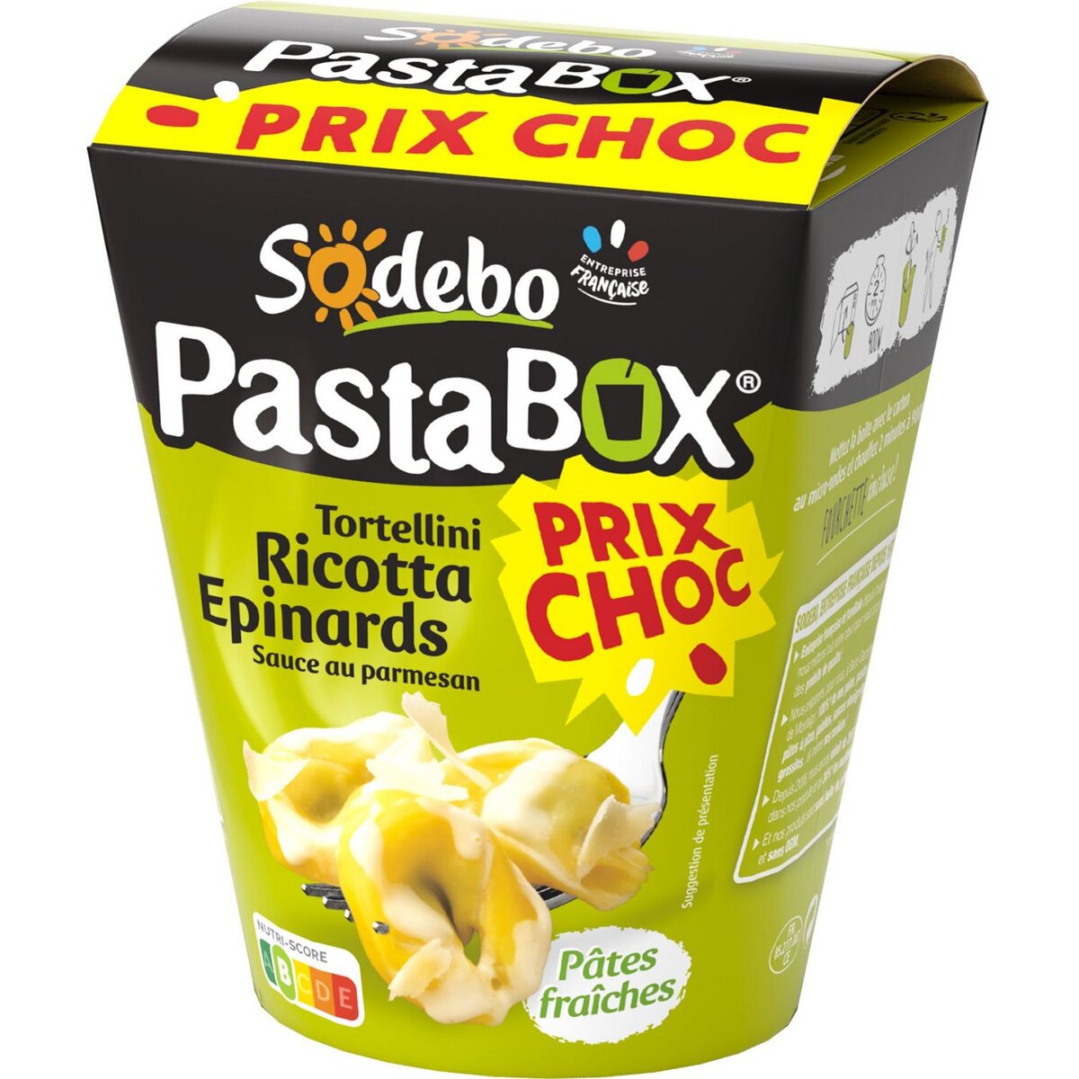 SODEBO Pasta Box Tortellini ricotta épinards sauce parmesan 280g pas ...