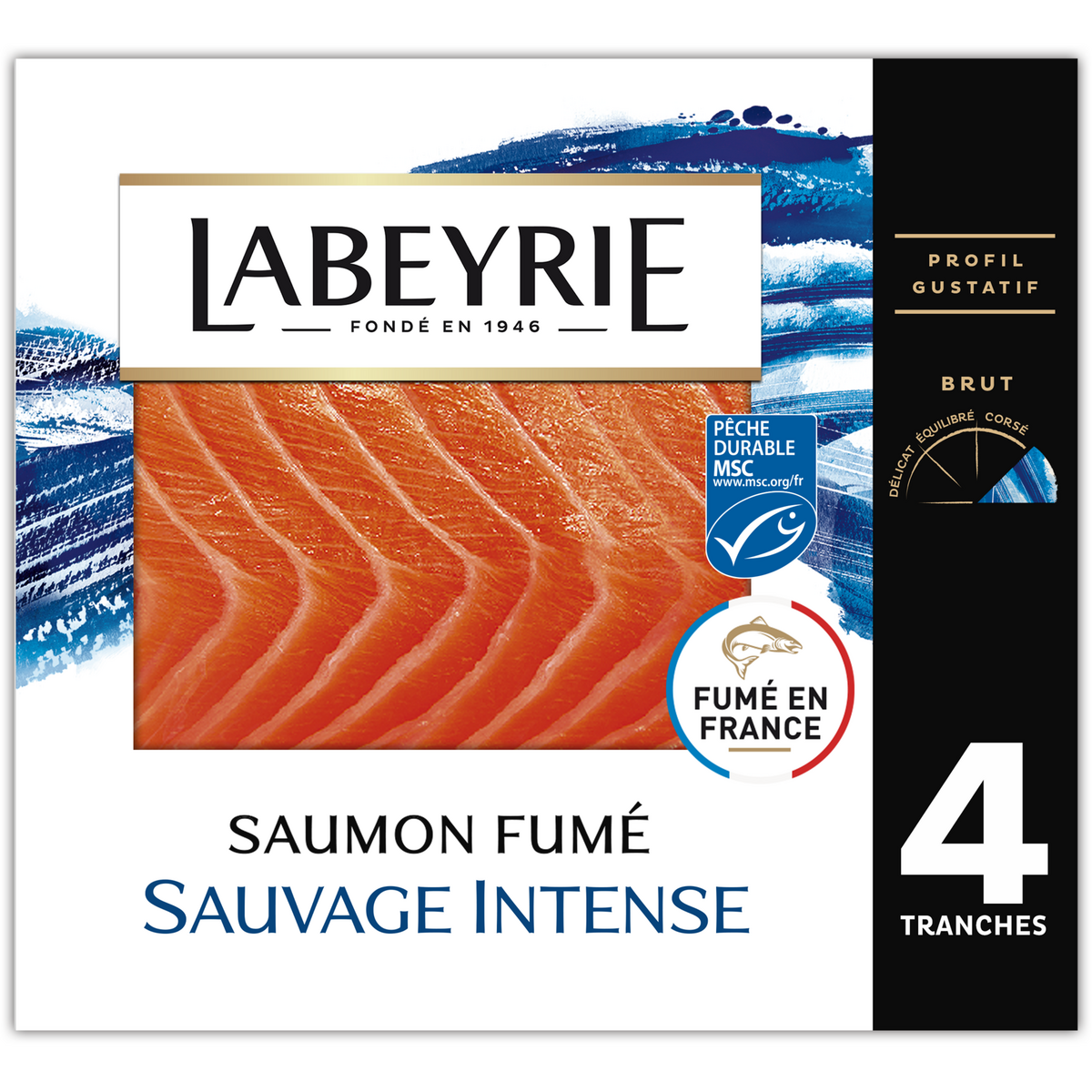 LABEYRIE Saumon fumé sauvage 4 tranches 120g pas cher - Auchan.fr