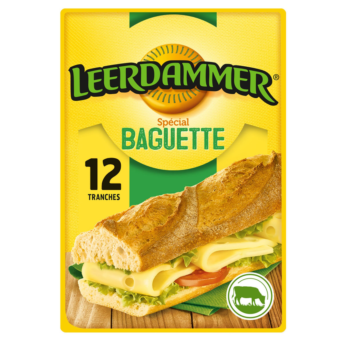 LEERDAMMER Spécial Baguette Fromage pour sandwich 8 tranches 160g pas ...