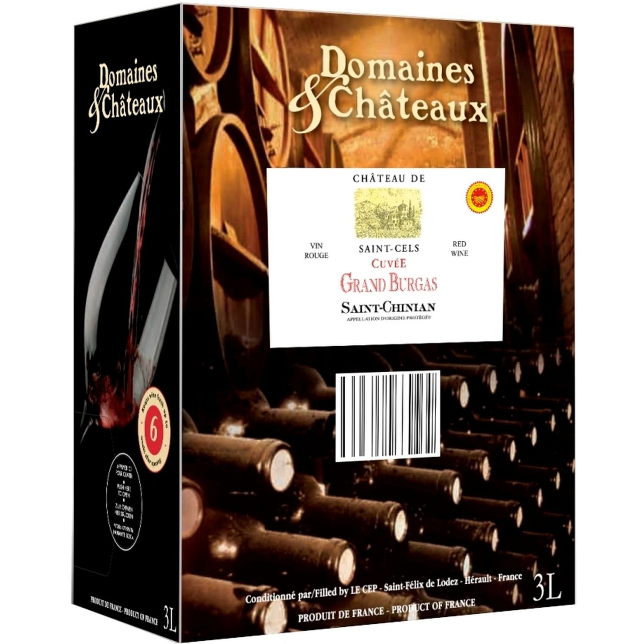 AOP Saint-Chinian cuvée Grand Burgas rouge Bib 3L pas cher - Auchan.fr