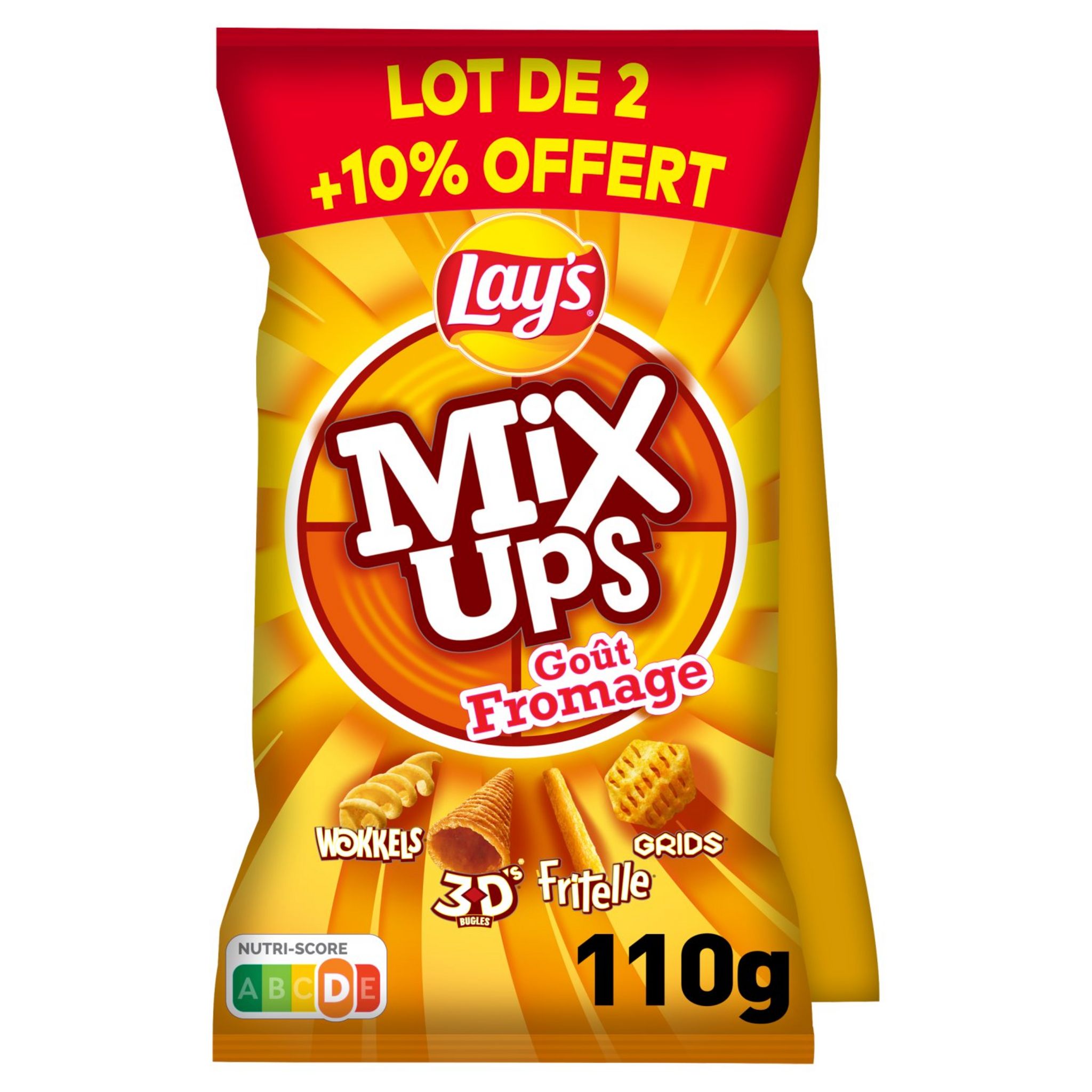LAY'S Mixups biscuits soufflés goût fromage 2x110g pas cher - Auchan.fr