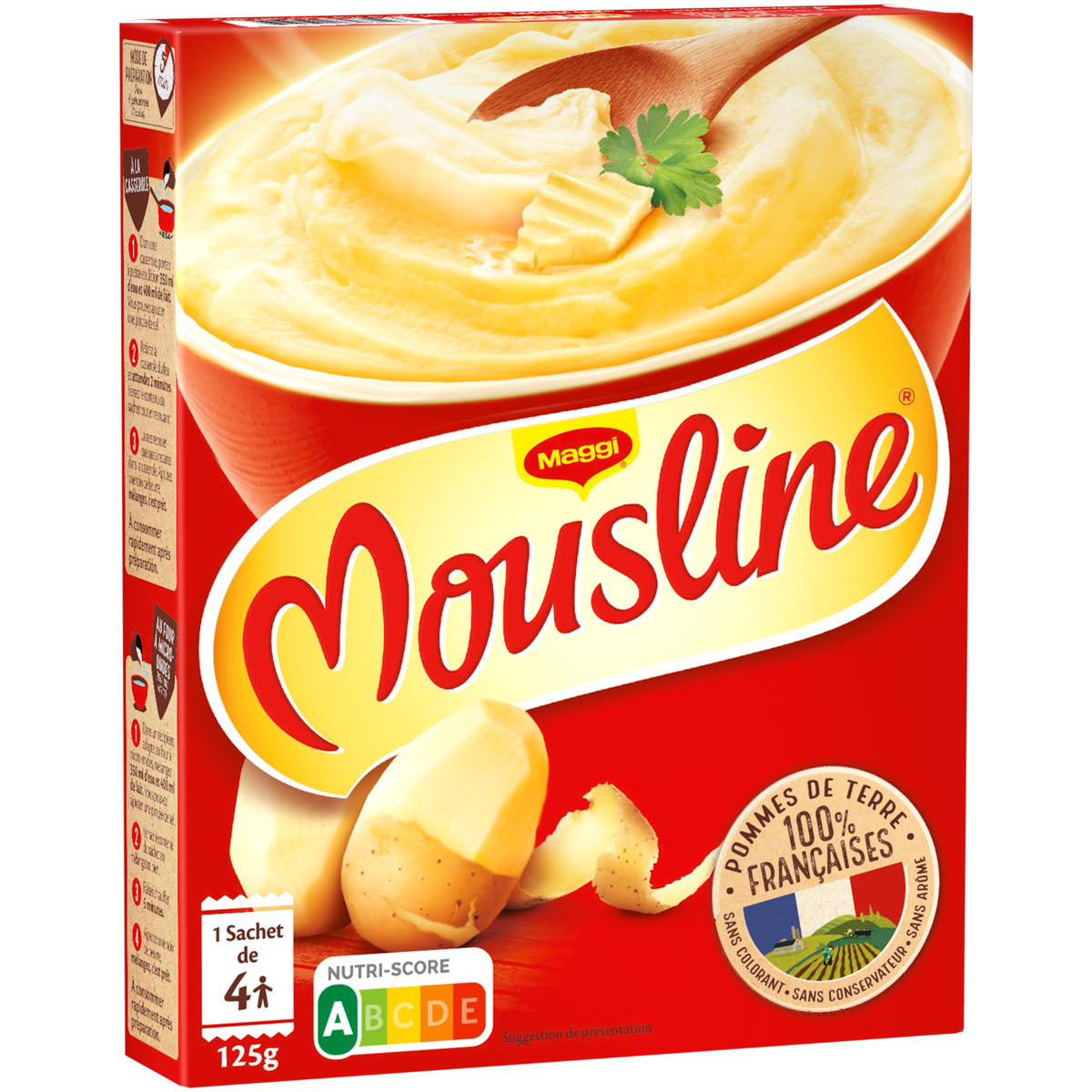 MOUSLINE Purée de pomme de terre en flocons 1 sachet 125g pas cher ...