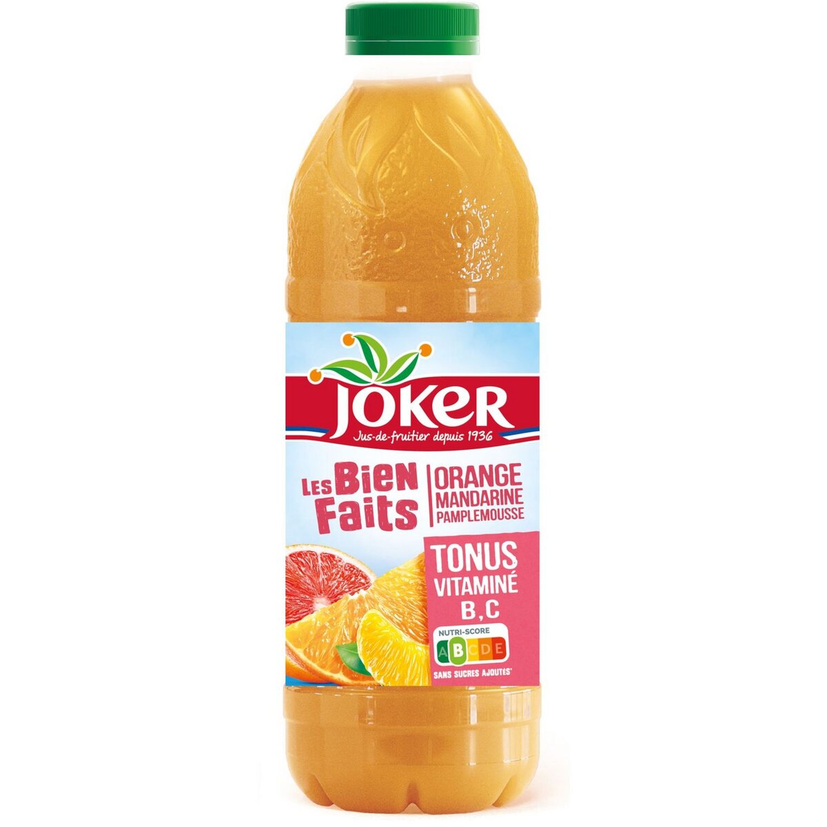 JOKER Jus d'orange mandarine pamplemousse Les biens faits vitamines B C 90cl pas cher - Auchan.fr