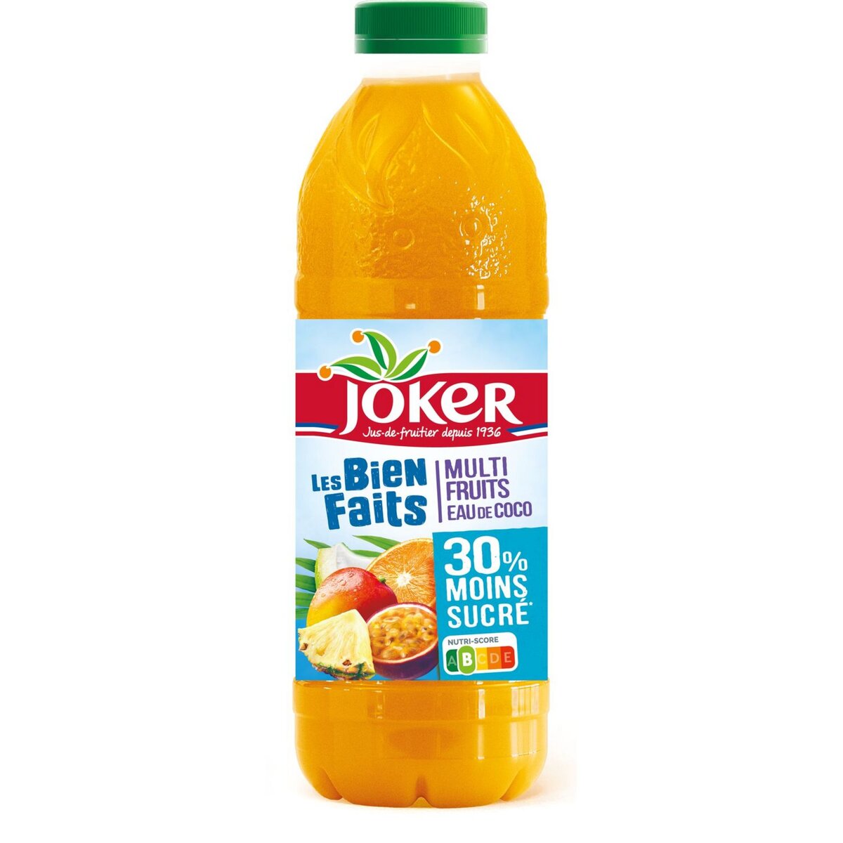 JOKER Jus multifruits eau de coco Les Bien Faits -30% sucre 90cl pas cher - Auchan.fr
