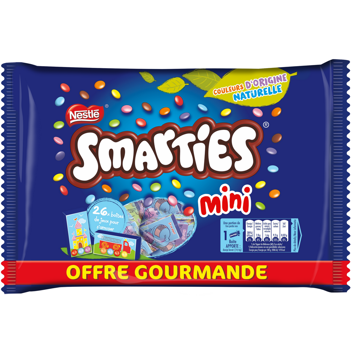 SMARTIES Mini bonbons de chocolat au lait dragéifiés 375g pas cher ...