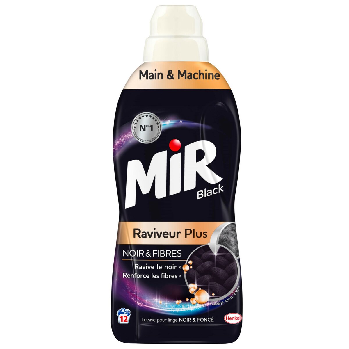 MIR Lessive liquide spécifique noir et fibres 12 lavages 750ml pas cher ...