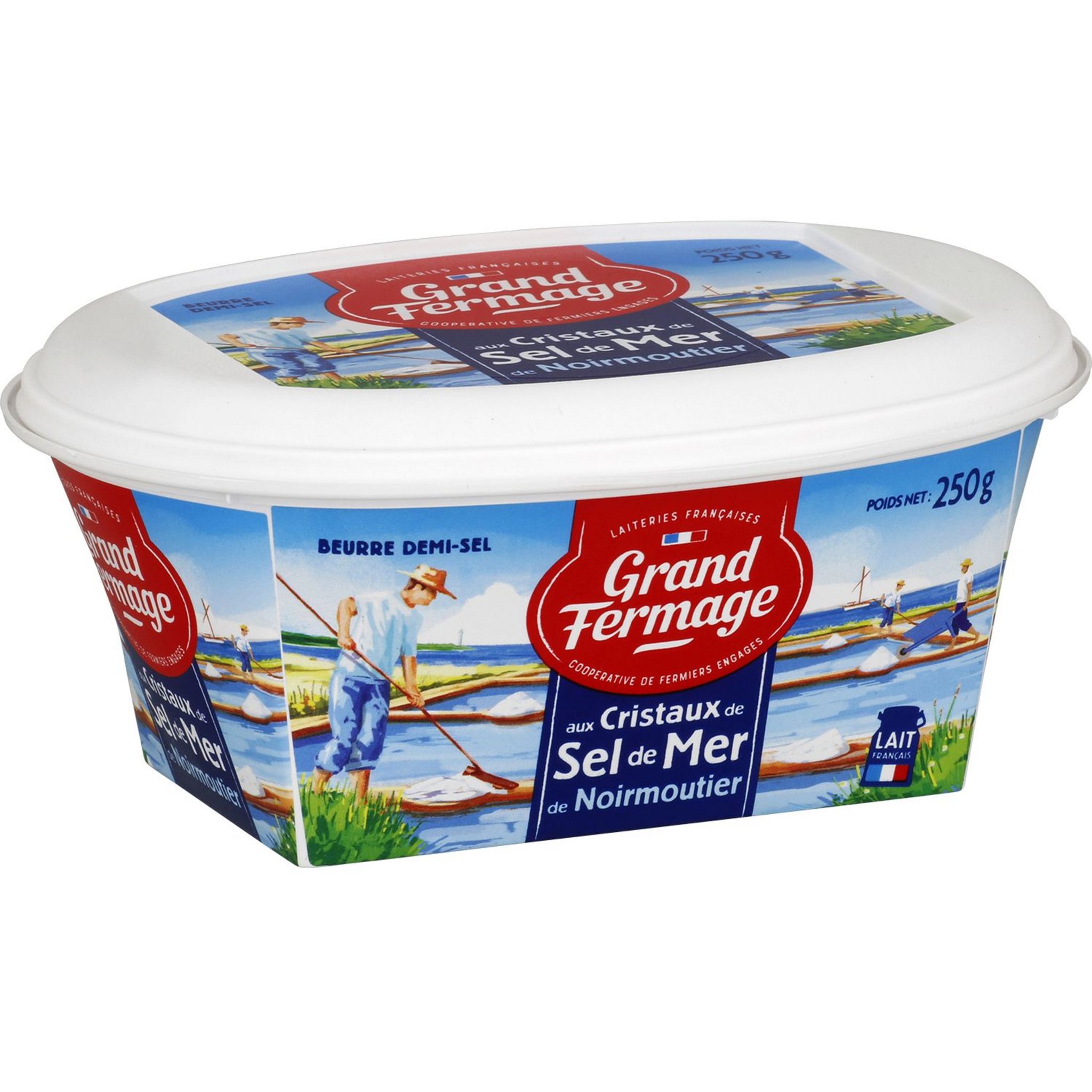 GRAND FERMAGE Beurre au sel de mer de Noirmoutier 250g pas cher - Auchan.fr