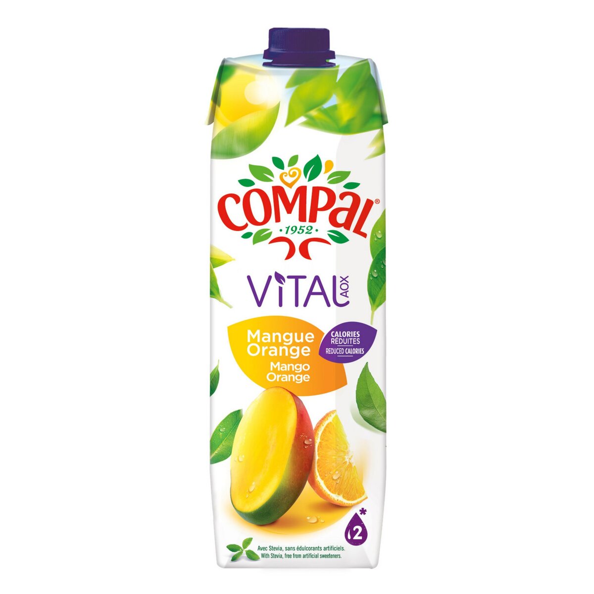 COMPAL Jus light mangue orange en brique 1l pas cher - Auchan.fr