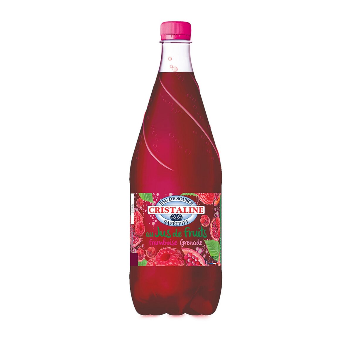 CRISTALINE Eau de source gazeuse aromatisée framboise grenade 1l pas ...