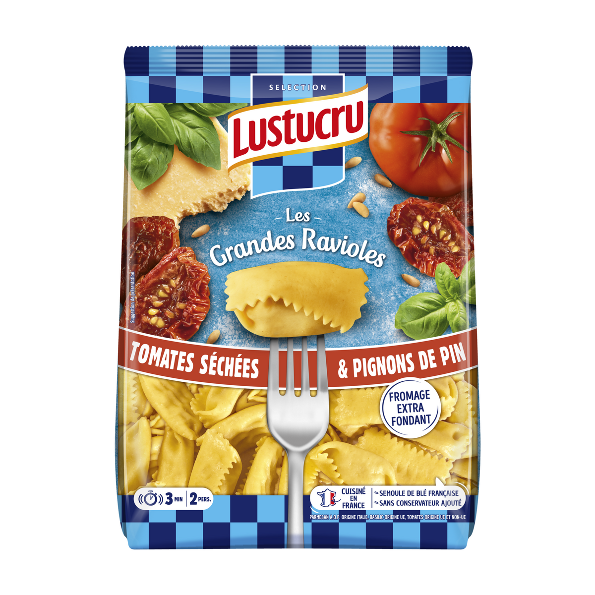 LUSTUCRU Les grandes ravioles aux tomates séchées et pignons de pin 2 ...