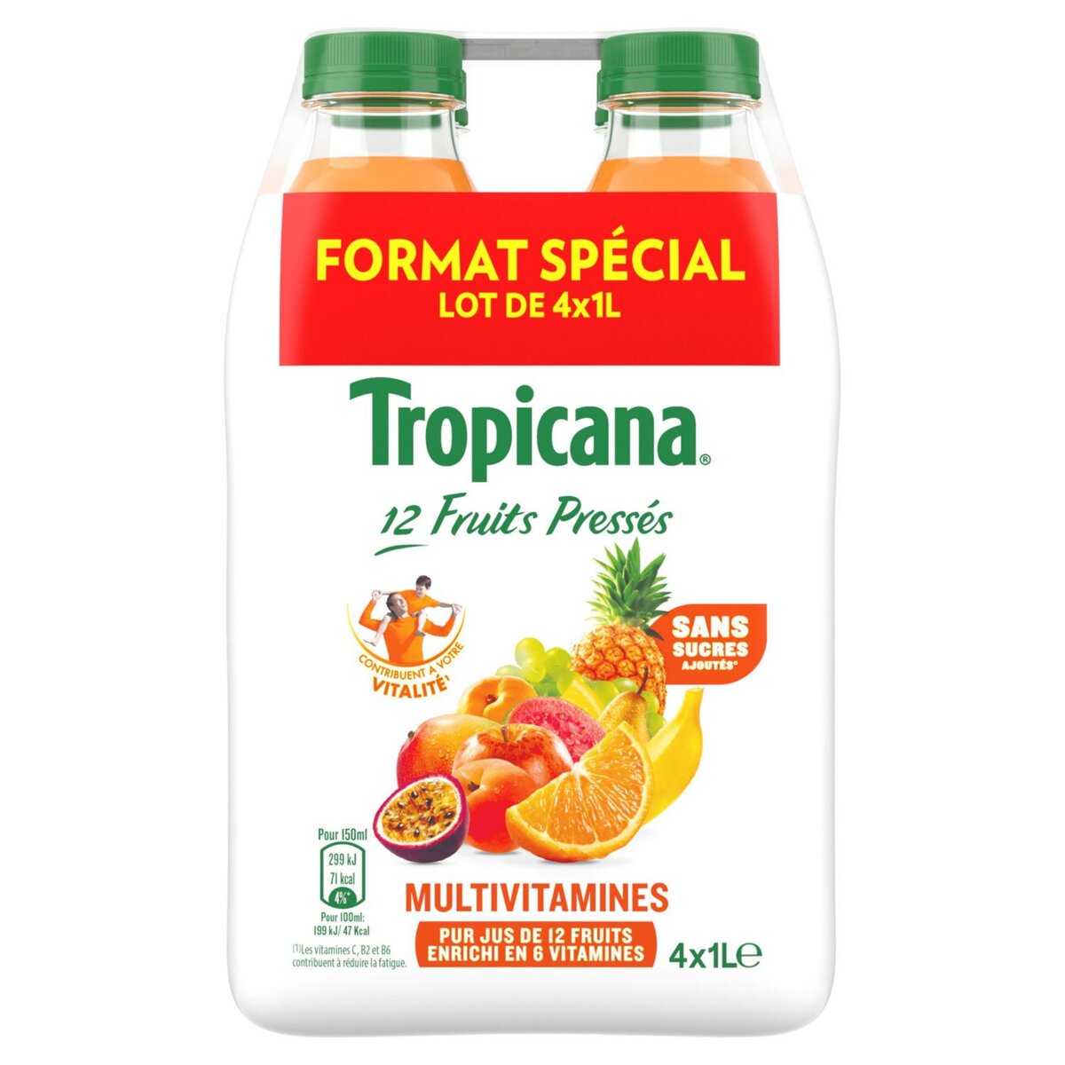 TROPICANA Jus de fruits multivitamines 4x1l pas cher - Auchan.fr