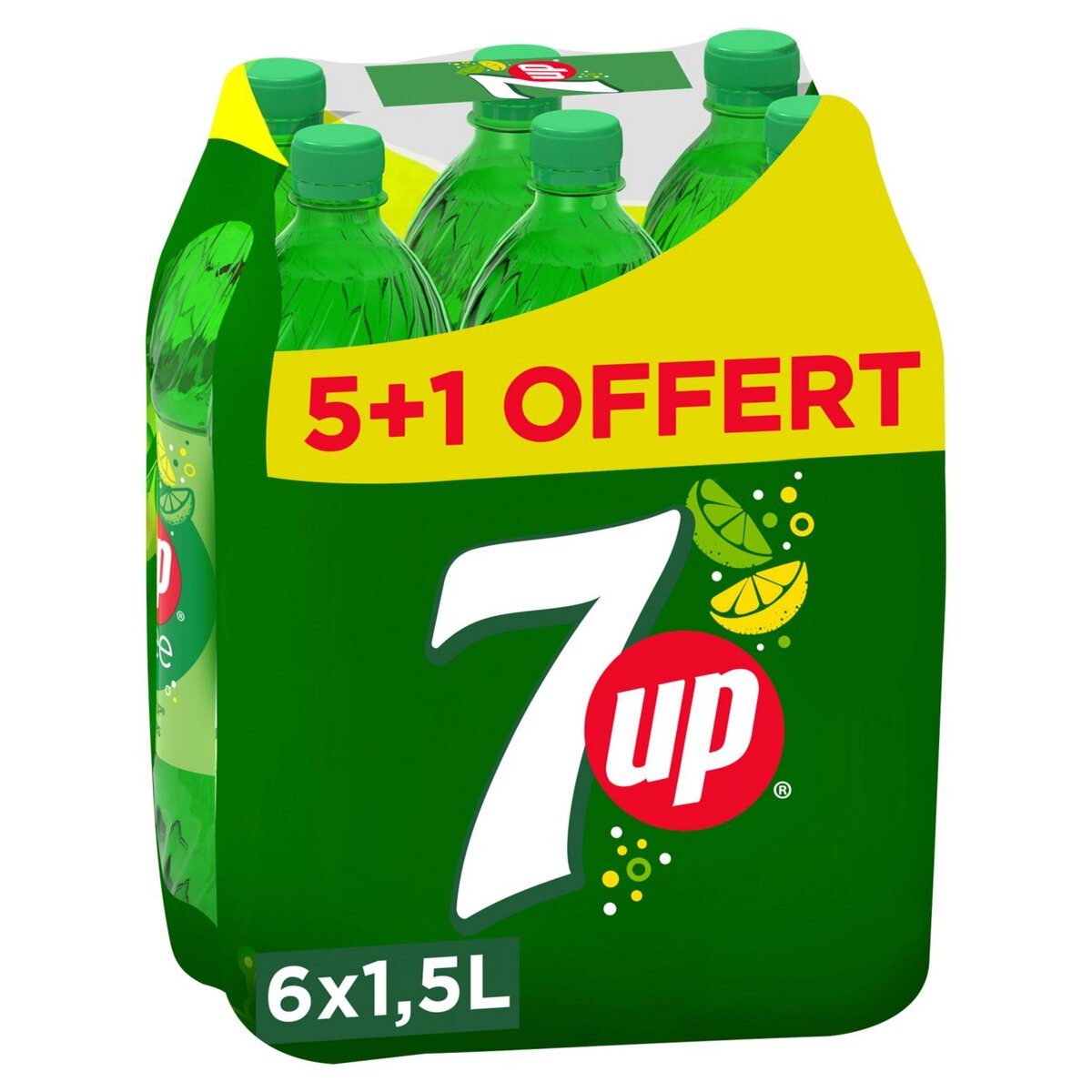 7UP Boisson gazeuse aux extraits de citron et citron vert regular dont 1 offerte 5x1,5l pas cher ...