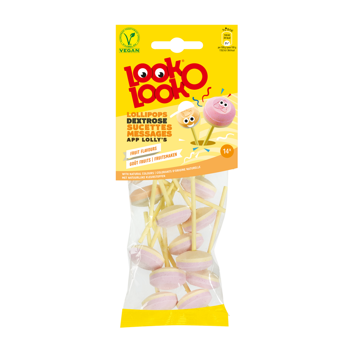 LOOK O LOOK Sucettes lolly's goût fruits 130g pas cher - Auchan.fr