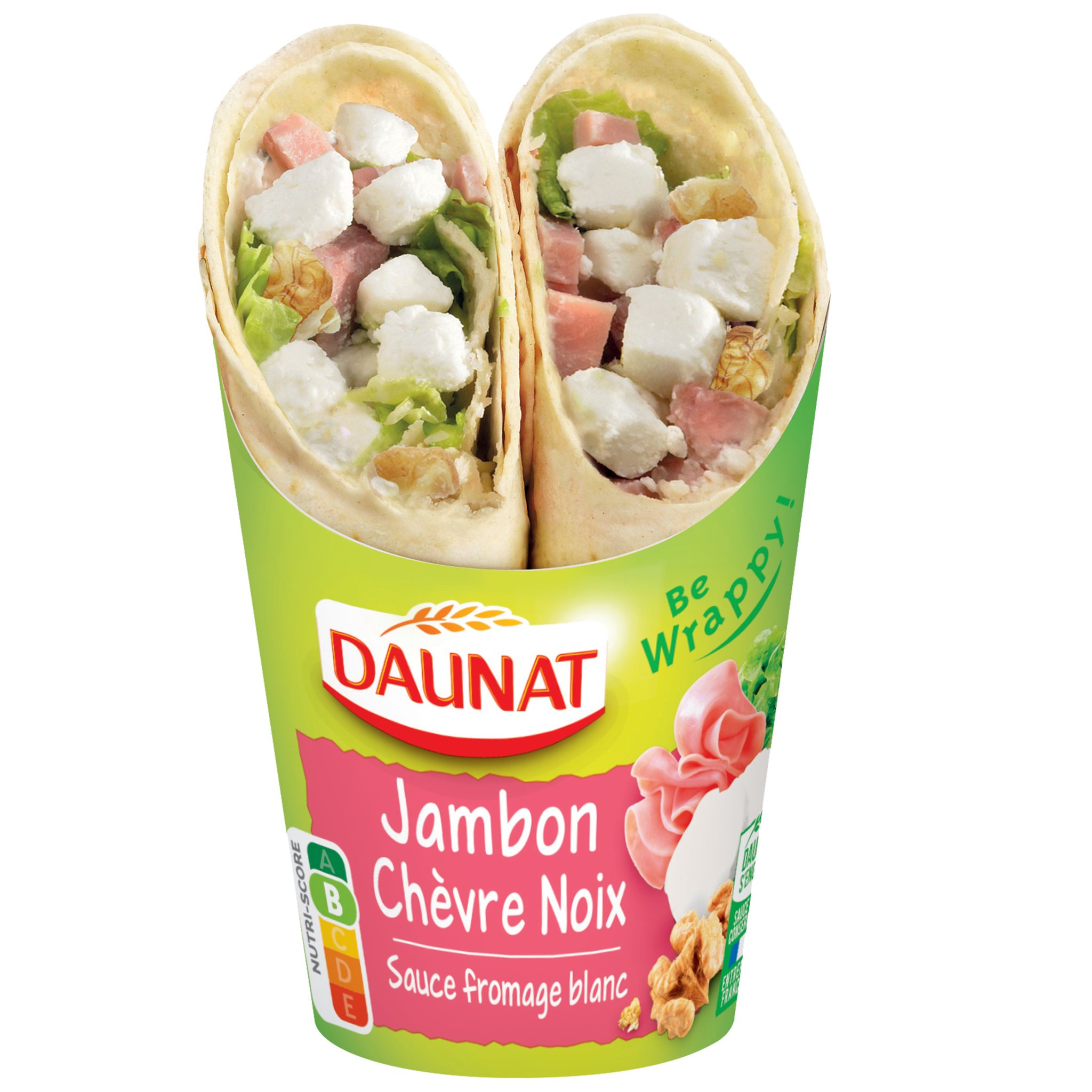 DAUNAT Wrap jambon chèvre et noix sauce au fromage blanc 190g pas cher ...