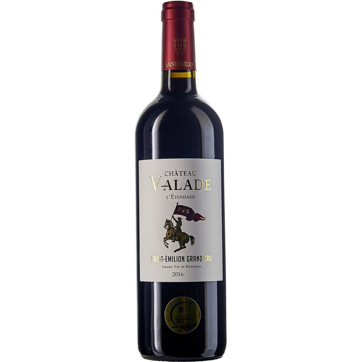 Vin rouge AOP Saint-Emilion grand cru Château Valade L'Étendard 2016 ...