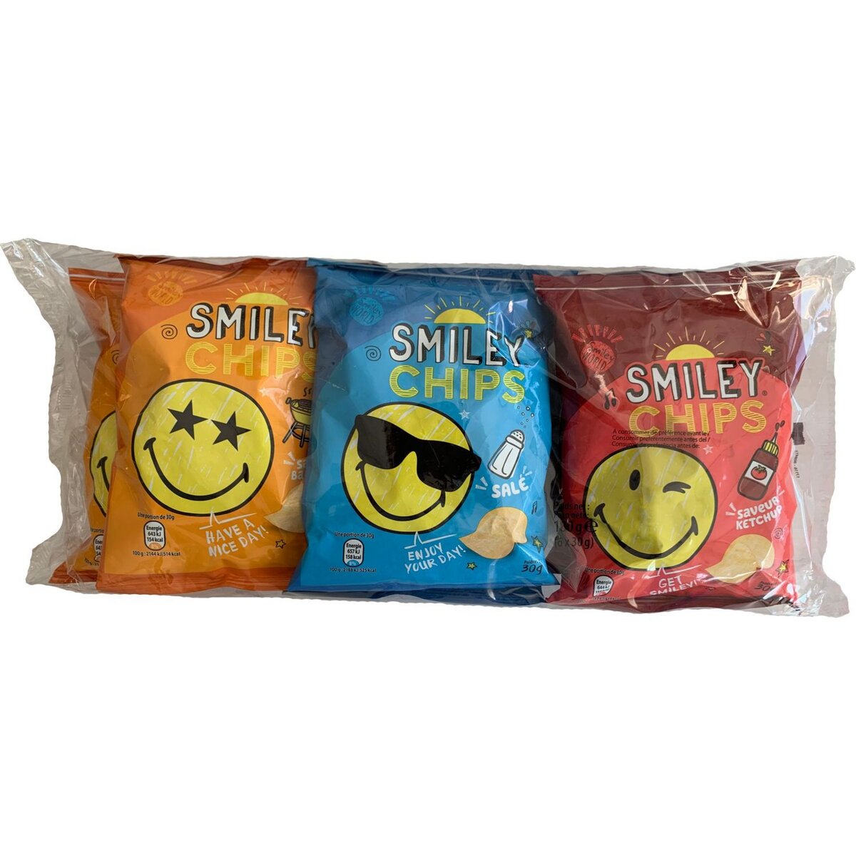 SMILEY Chips aromatisées lot de 6 6x30g pas cher - Auchan.fr