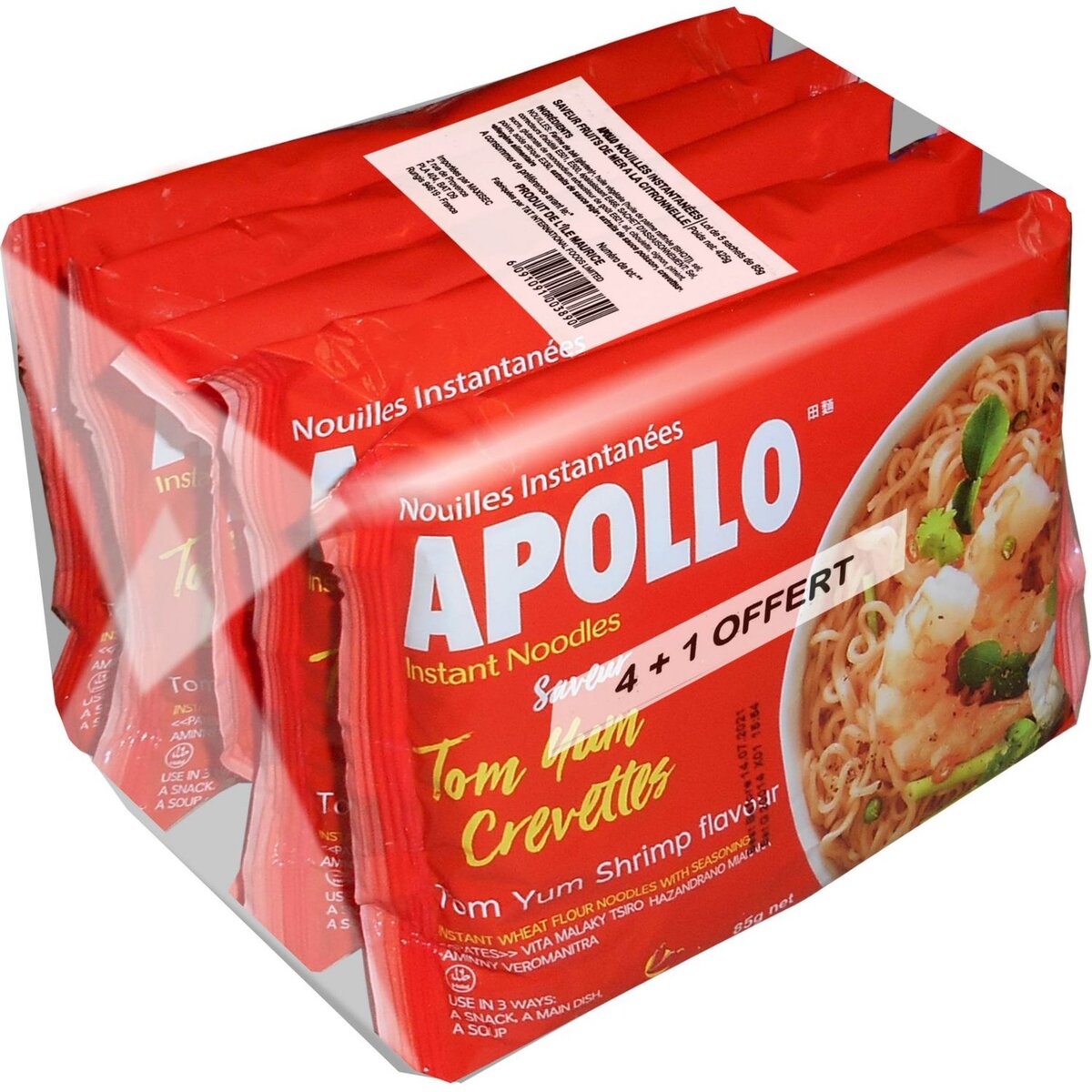 APOLLO Nouille asiatiques saveur crevettes 4+1 offert 425g pas cher ...