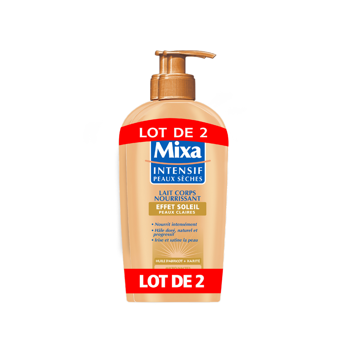 MIXA Lait corps nourrissant effet soleil peaux claires et sèches ...