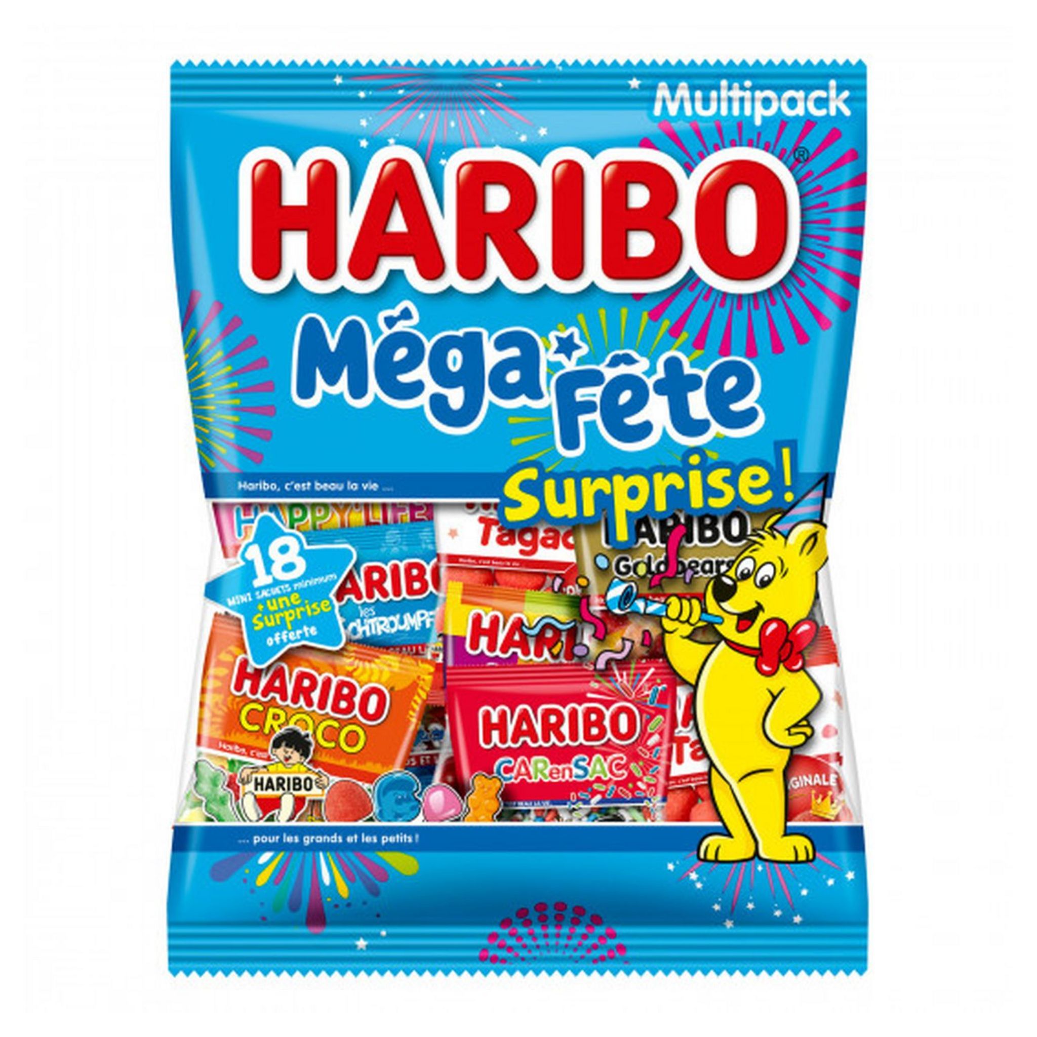 HARIBO Méga fête surprise bonbons en mini sachet 800g pas cher - Auchan.fr