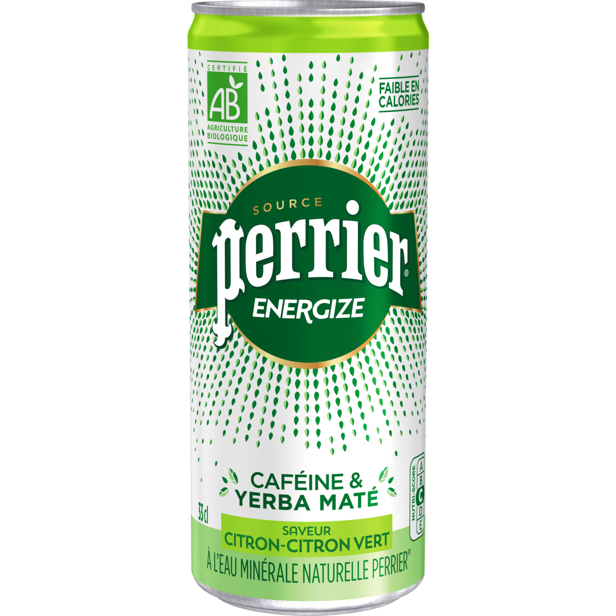 PERRIER Eau minérale gazeuse Energize bio aromatisée citron boîte 33cl ...