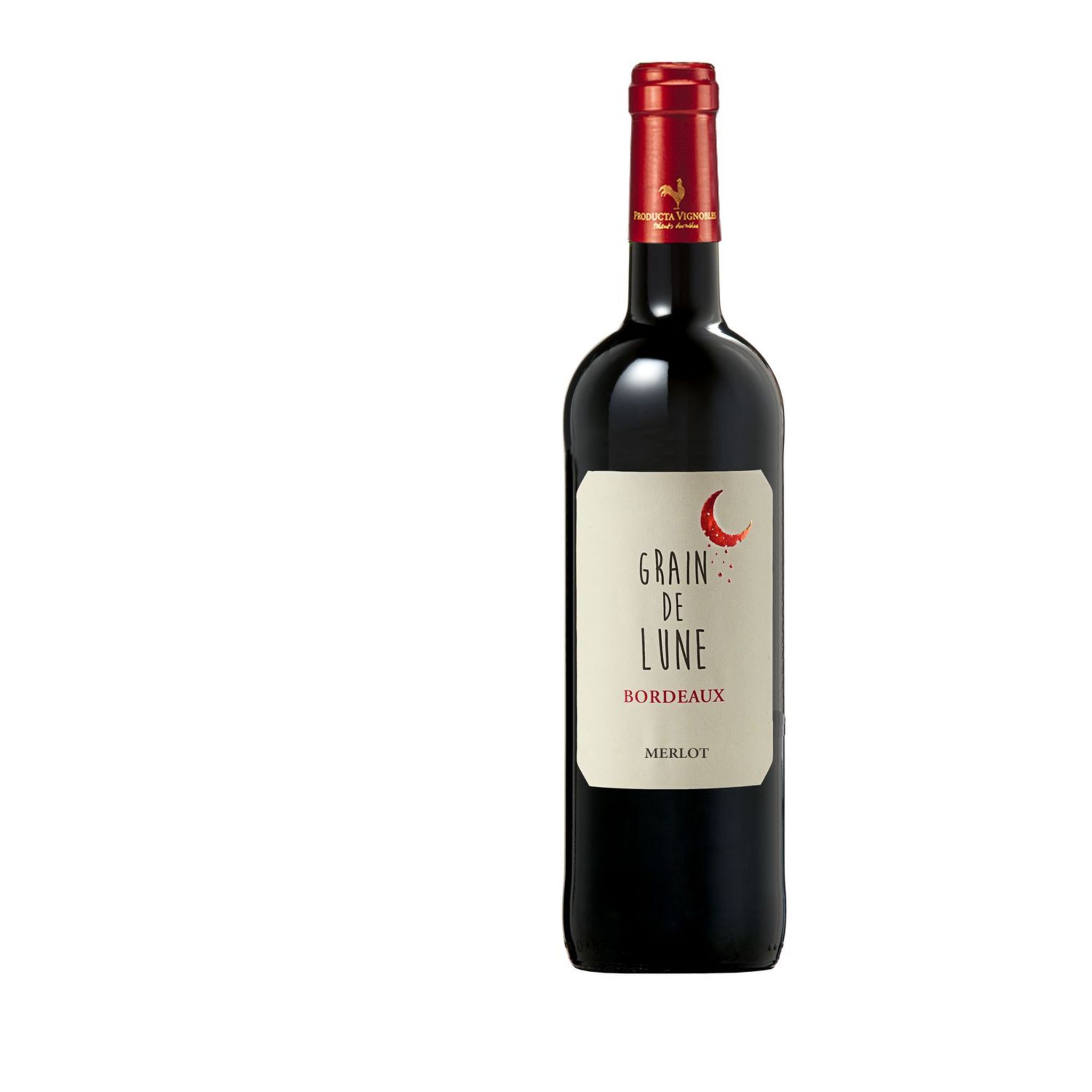 Vin rouge AOP Bordeaux merlot Grain de Lune 75cl pas cher - Auchan.fr