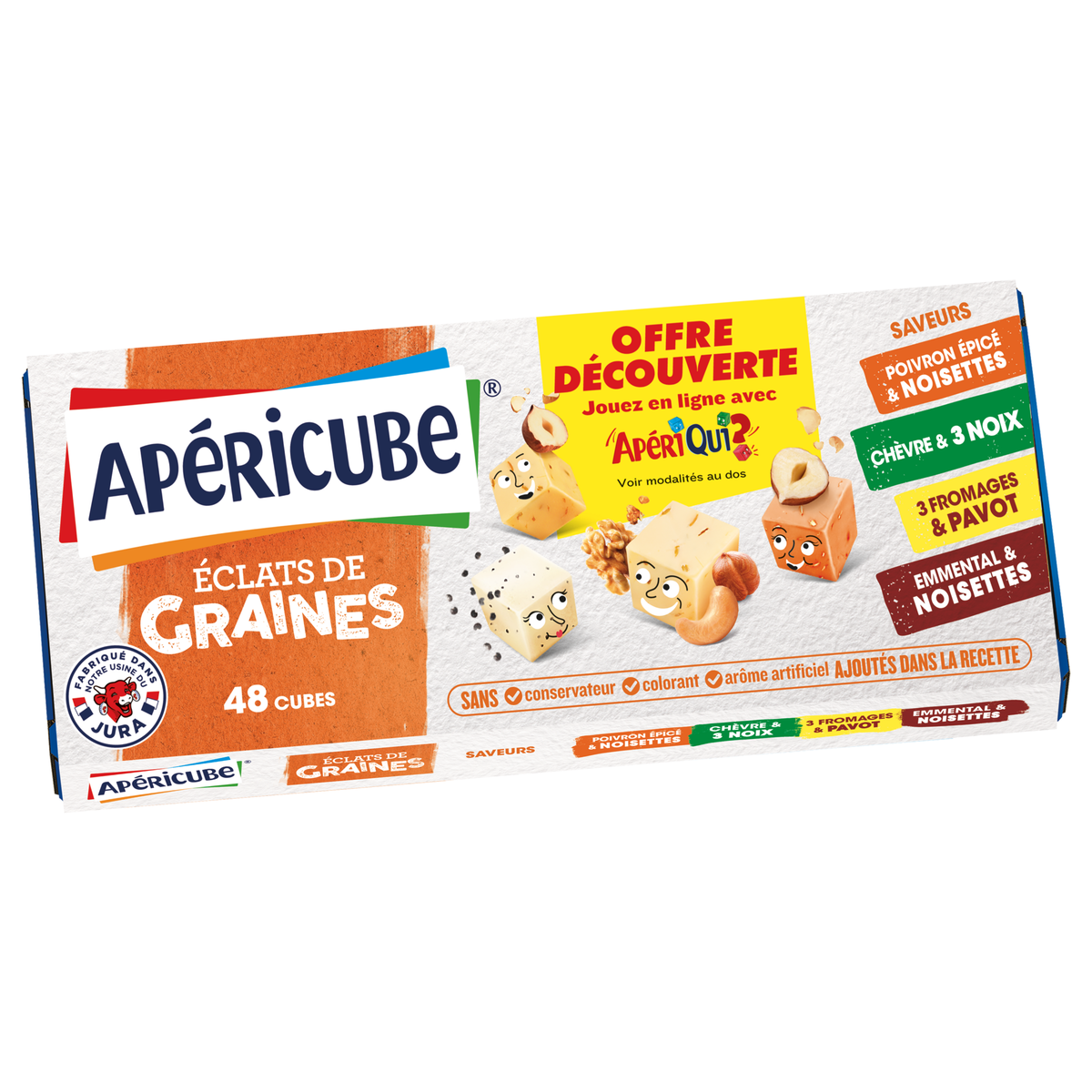 APERICUBE Cubes de fromage apéritif éclats de graines 250g pas cher ...