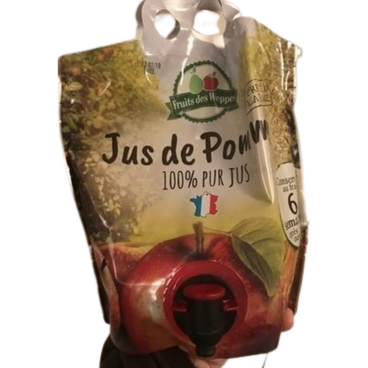 FRUITS DES WEPPES Pur jus de pomme bib 3l pas cher - Auchan.fr