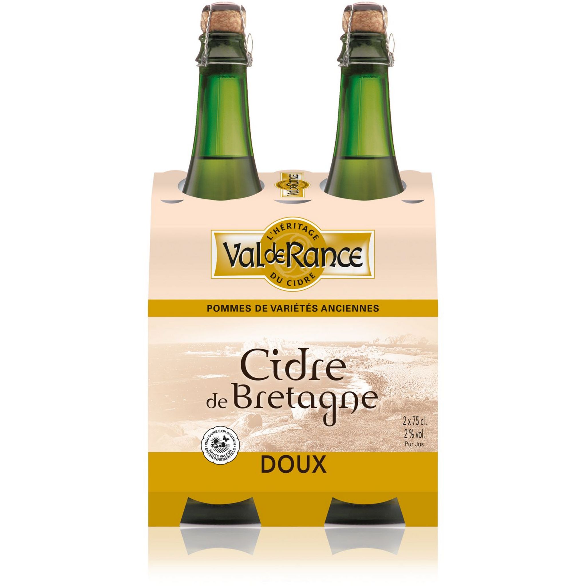 VAL DE RANCE Cidre de Bretagne doux 2% 2x75cl pas cher - Auchan.fr