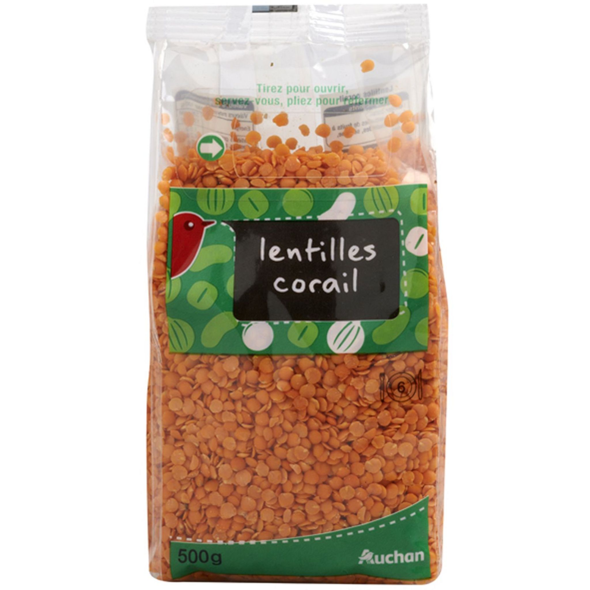 AUCHAN Lentilles corail 6 personnes 500g pas cher - Auchan.fr